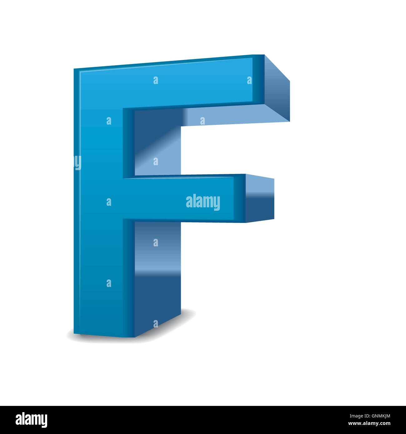 3D image blue letter F isolated on white background Stock Vector Image ...
