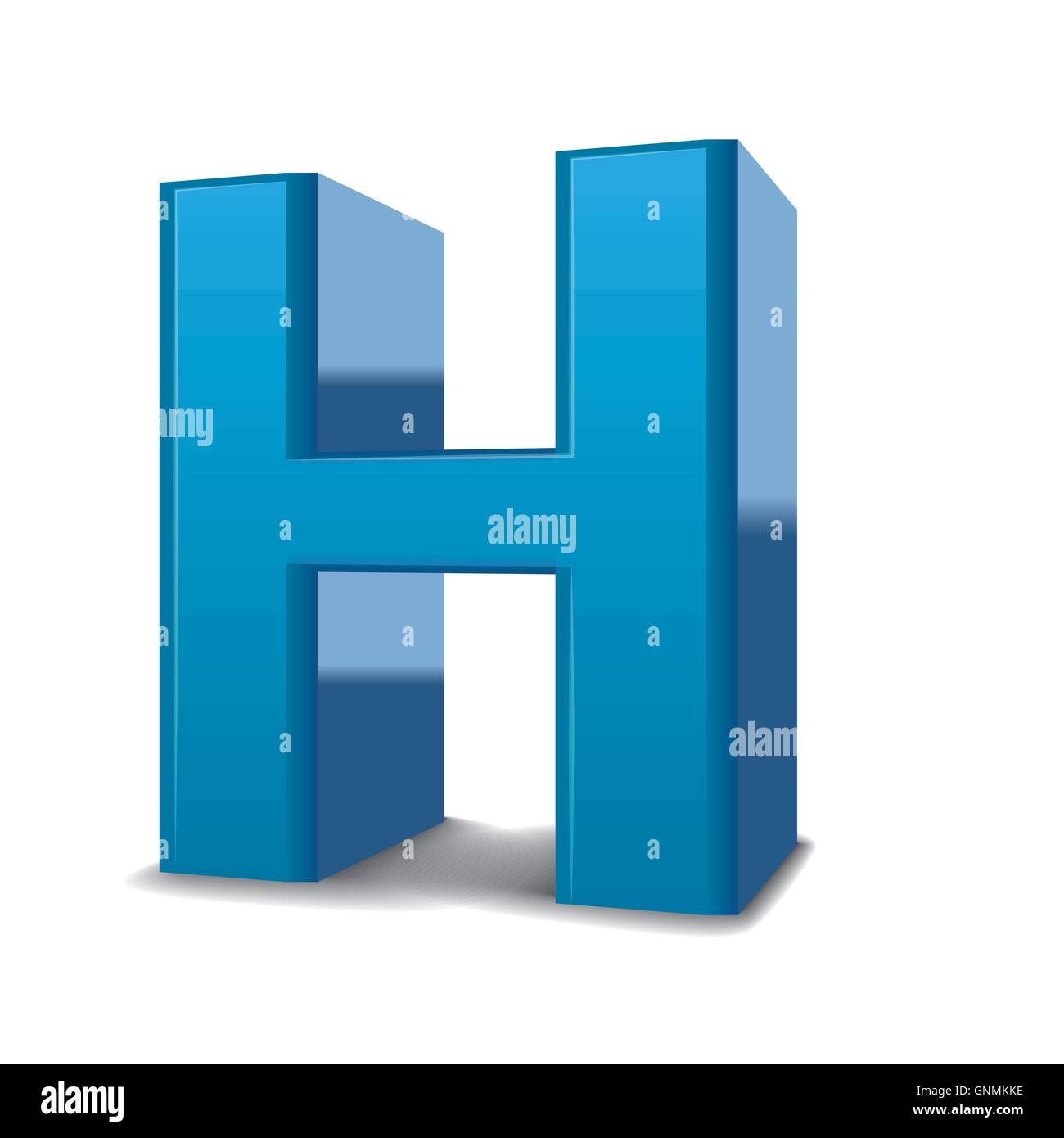 3D image blue letter H isolated on white background Stock Vector Image ...