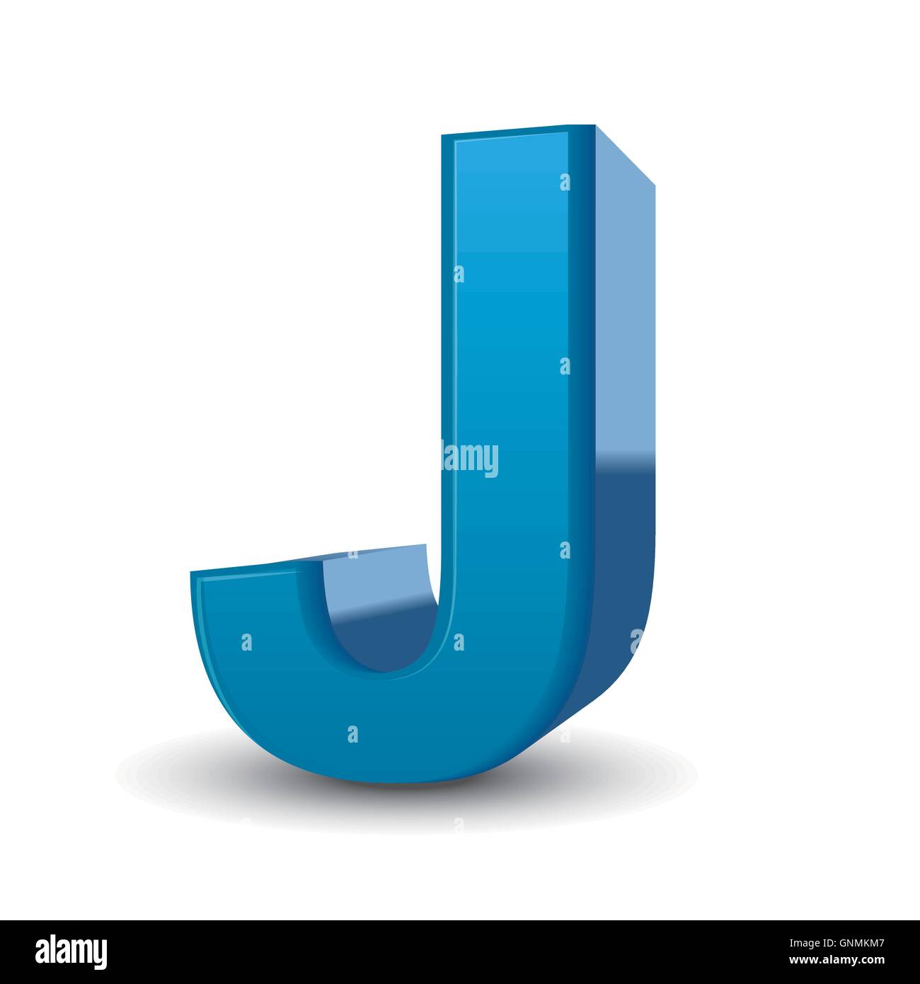 3D image blue letter J isolated on white background Stock Vector Image ...