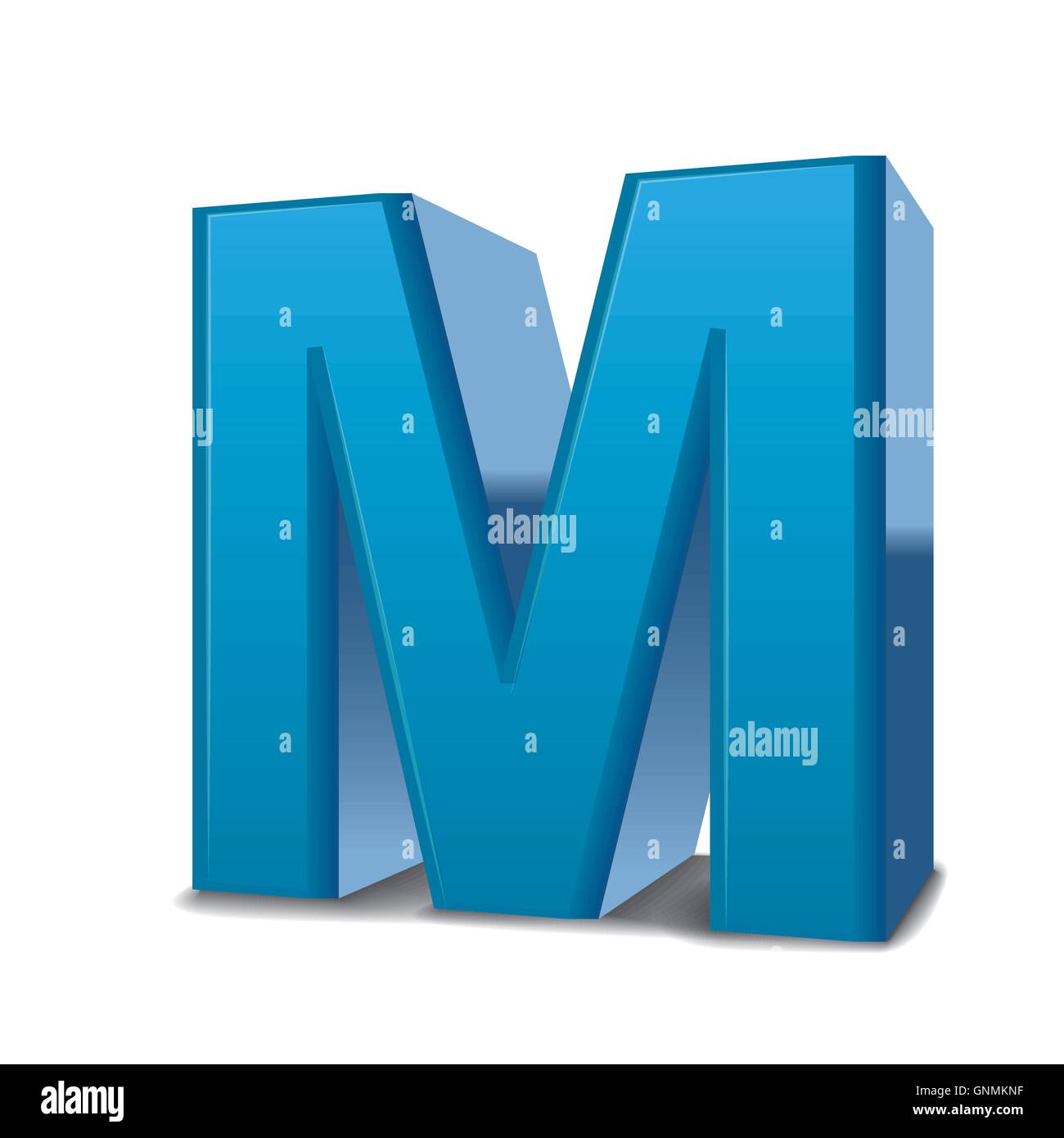 3D image blue letter M isolated on white background Stock Vector Image ...