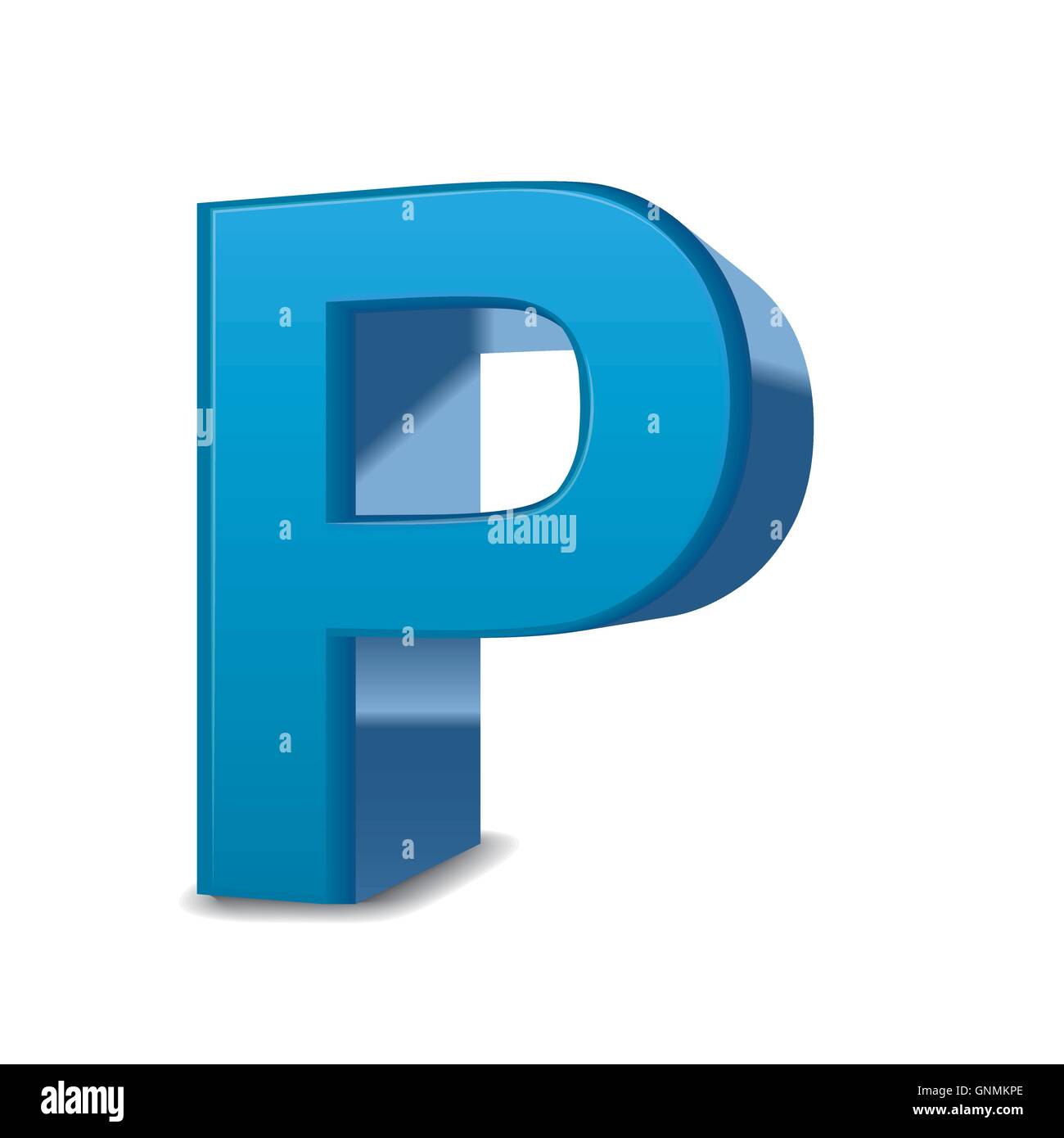 3D image blue letter P isolated on white background Stock Vector Image ...