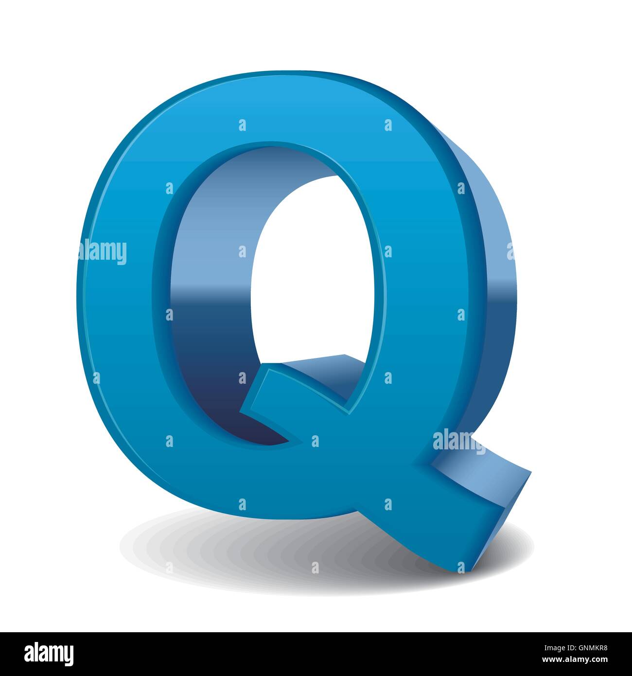 3D image blue letter Q isolated on white background Stock Vector Image ...