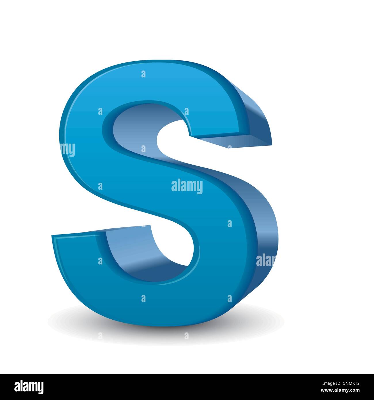 3D image blue letter S isolated on white background Stock Vector Image ...