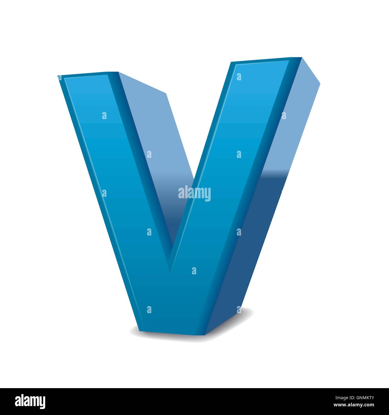 3D image blue letter V isolated on white background Stock Vector Image ...