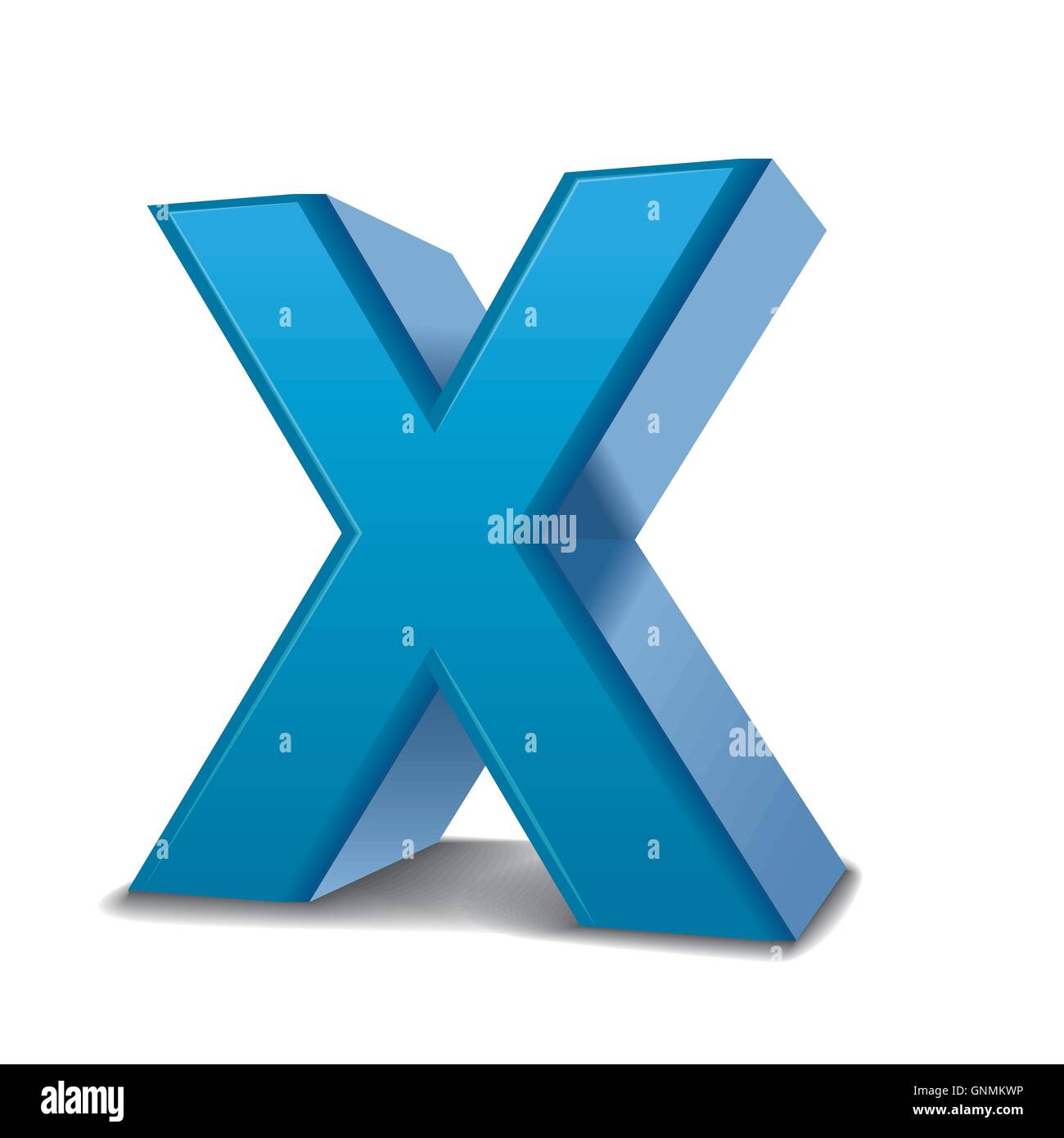 3D image blue letter X isolated on white background Stock Vector Image ...