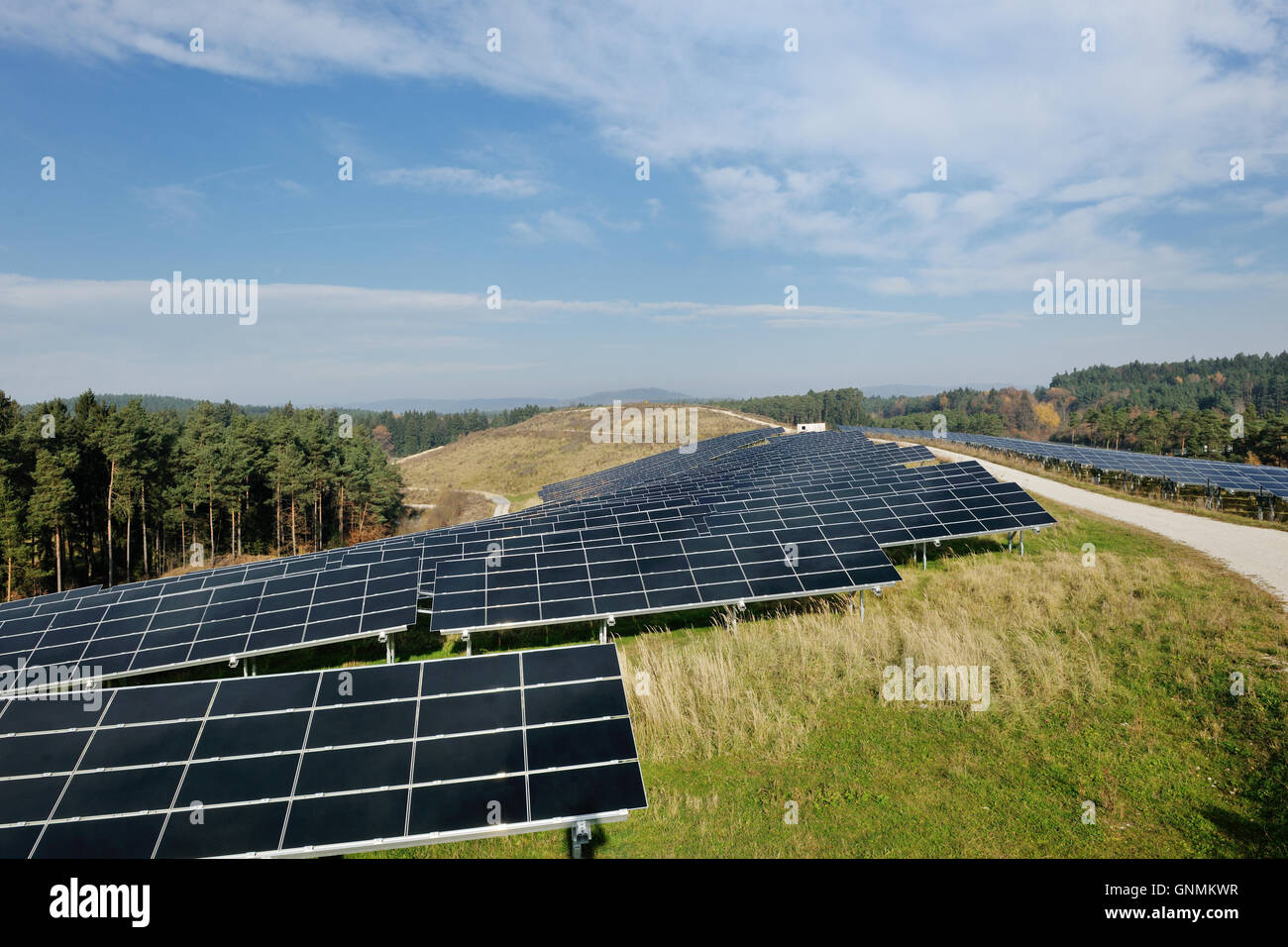 solar panel renewable energy field Stock Photo - Alamy