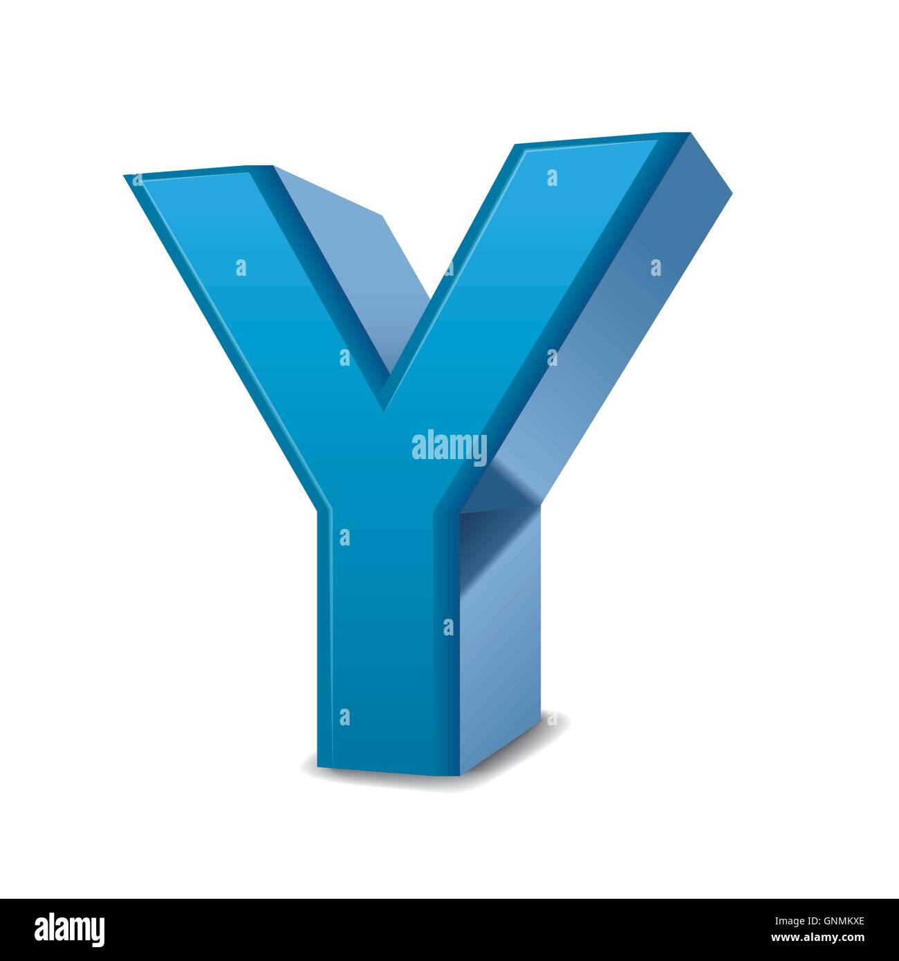 3D image blue letter Y isolated on white background Stock Vector Image ...