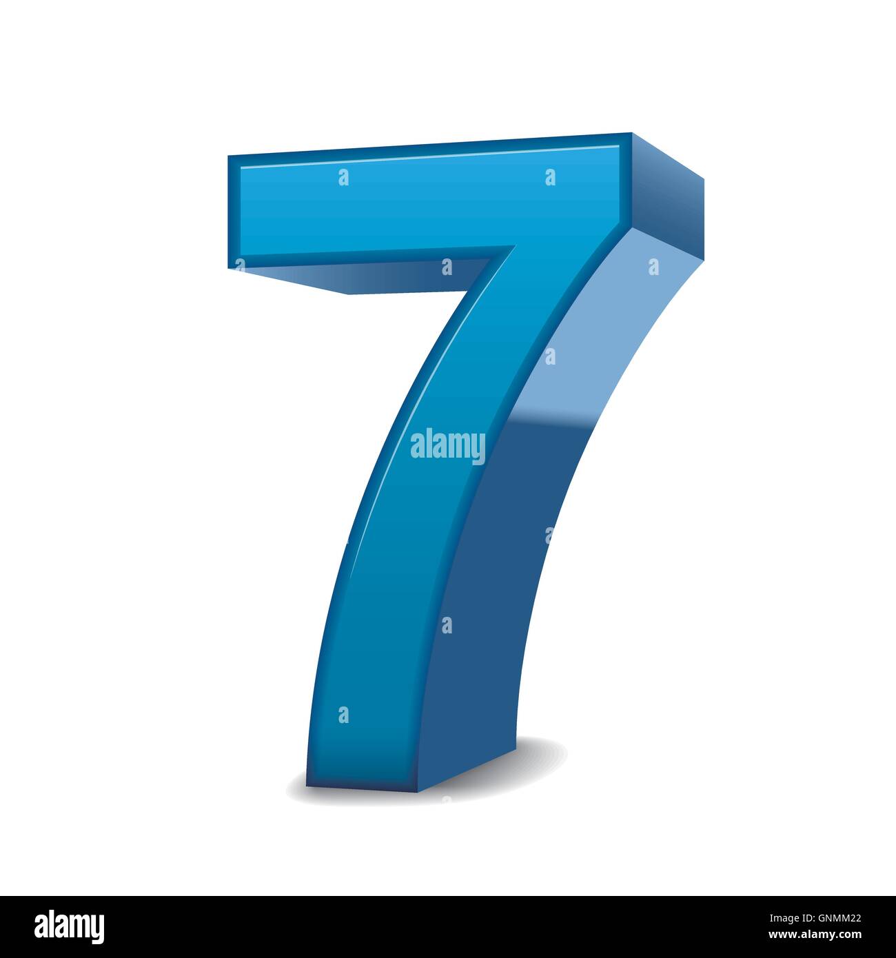 3D image shiny blue number 7 isolated on white background Stock Vector ...