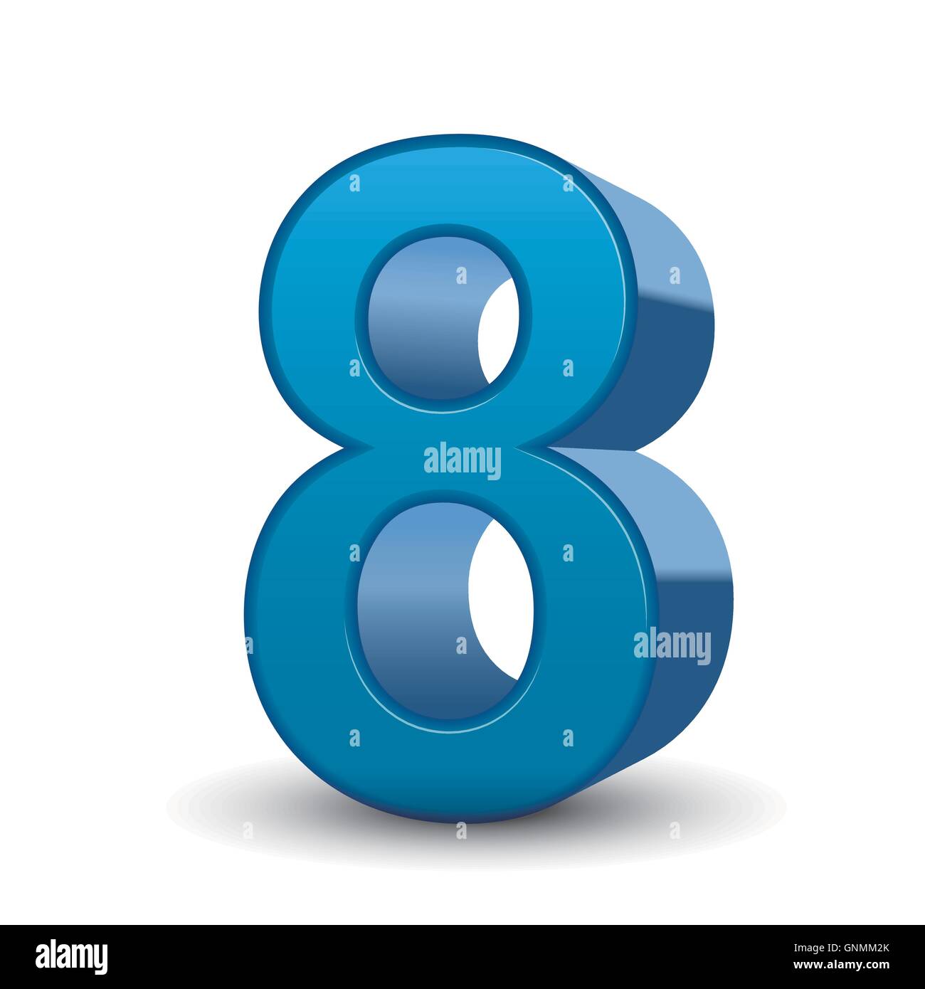 3D image shiny blue number 8 isolated on white background Stock Vector ...
