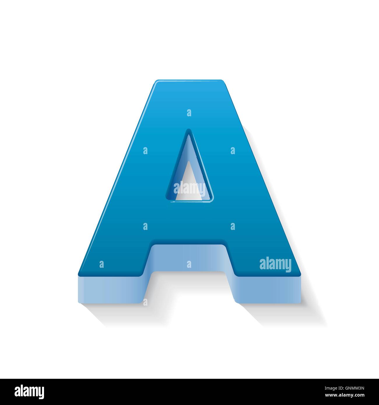 3D image blue letter A isolated on white background Stock Vector Image ...
