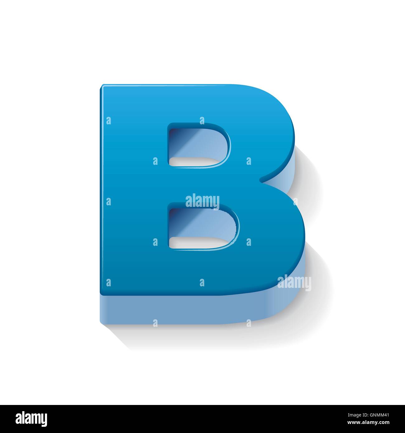 3D image blue letter B isolated on white background Stock Vector Image ...