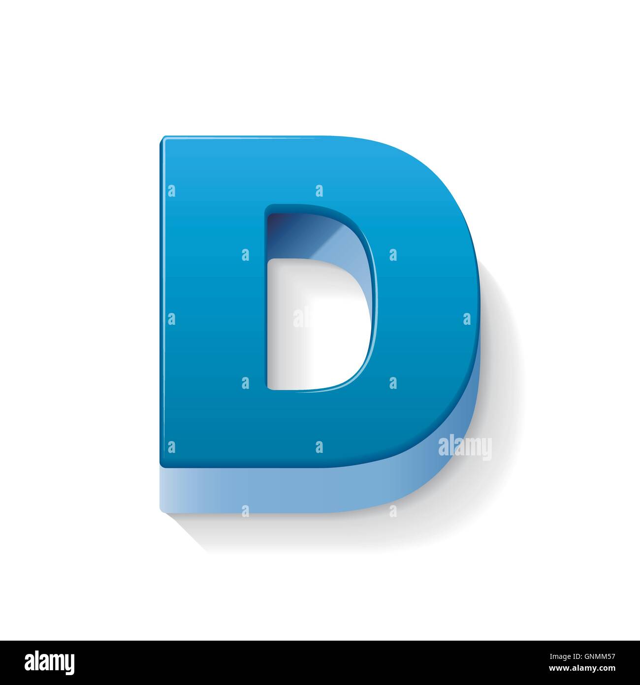 3D image blue letter D isolated on white background Stock Vector Image ...