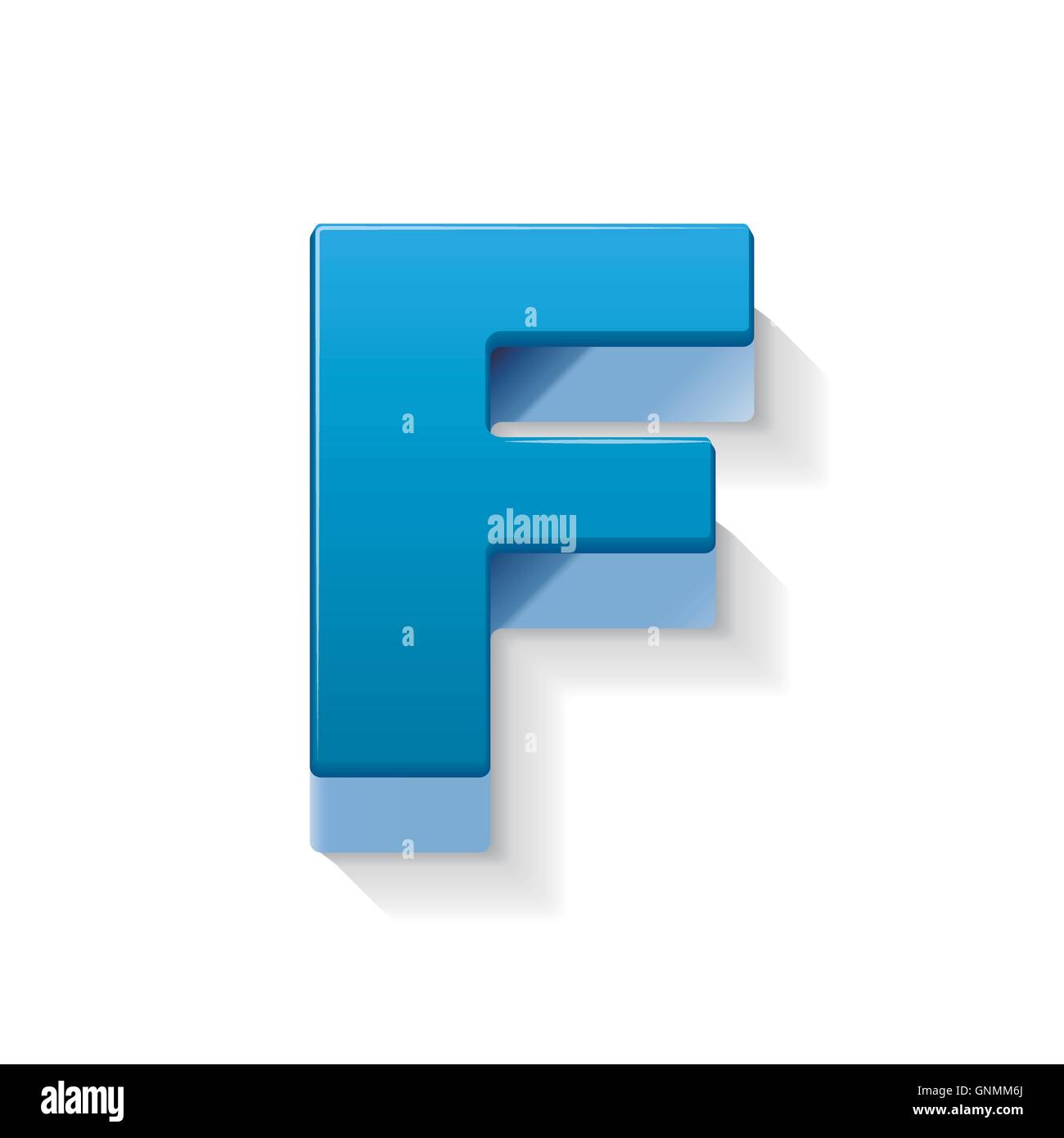 3D image blue letter F isolated on white background Stock Vector Image ...