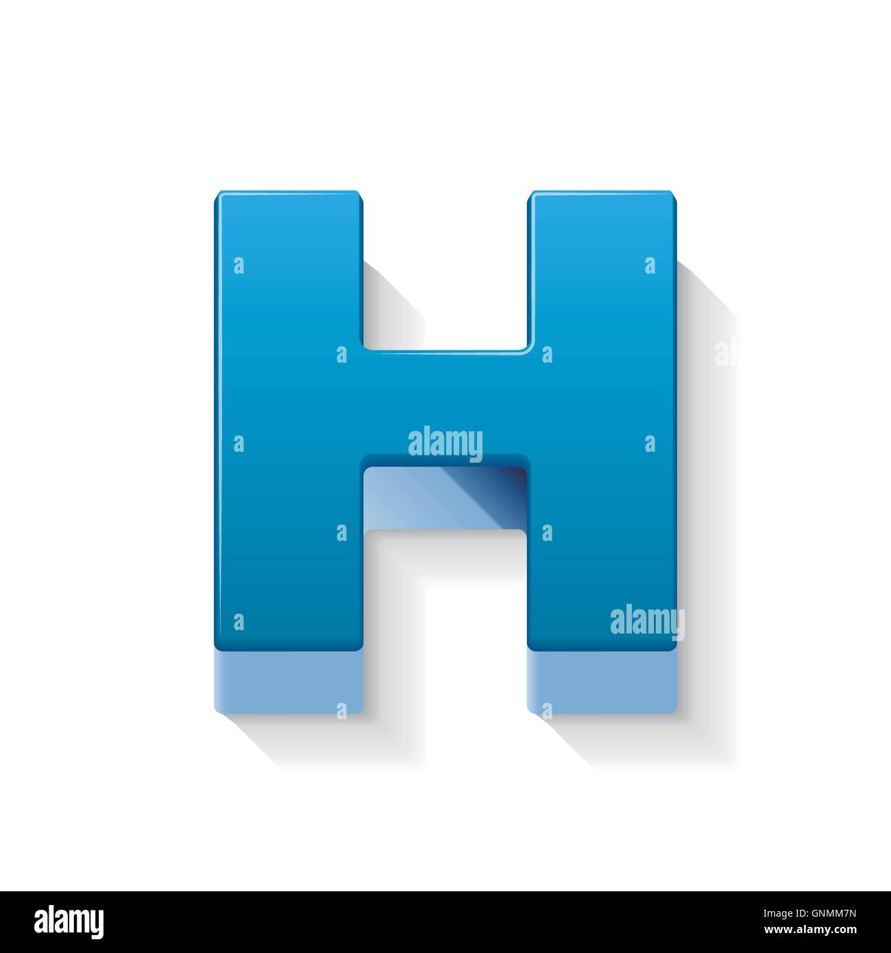 3D image blue letter H isolated on white background Stock Vector Image ...