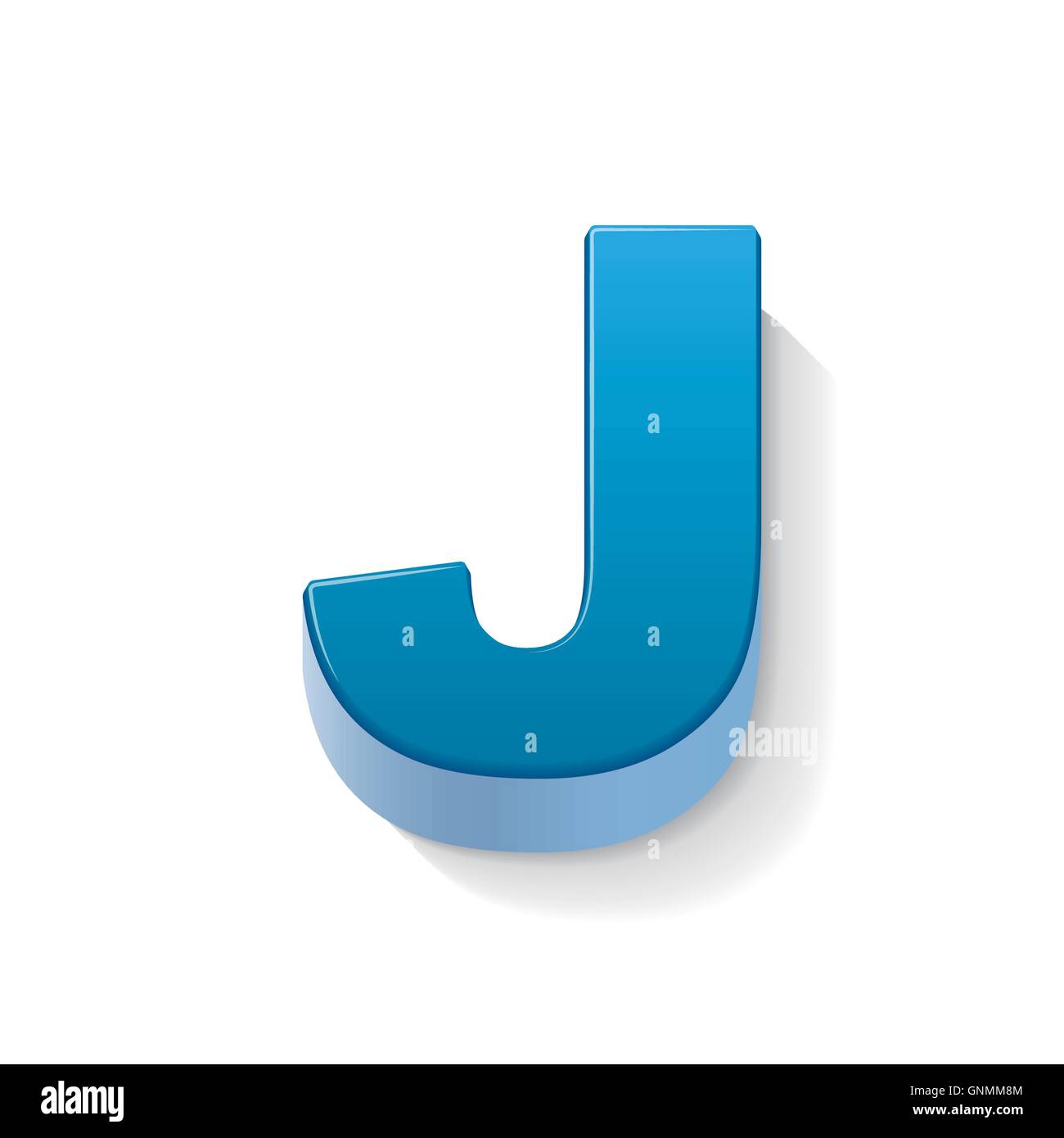 3D image blue letter J isolated on white background Stock Vector Image ...