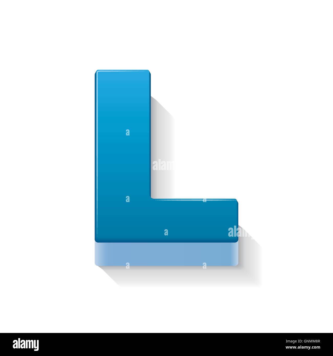 3D image blue letter L isolated on white background Stock Vector Image ...