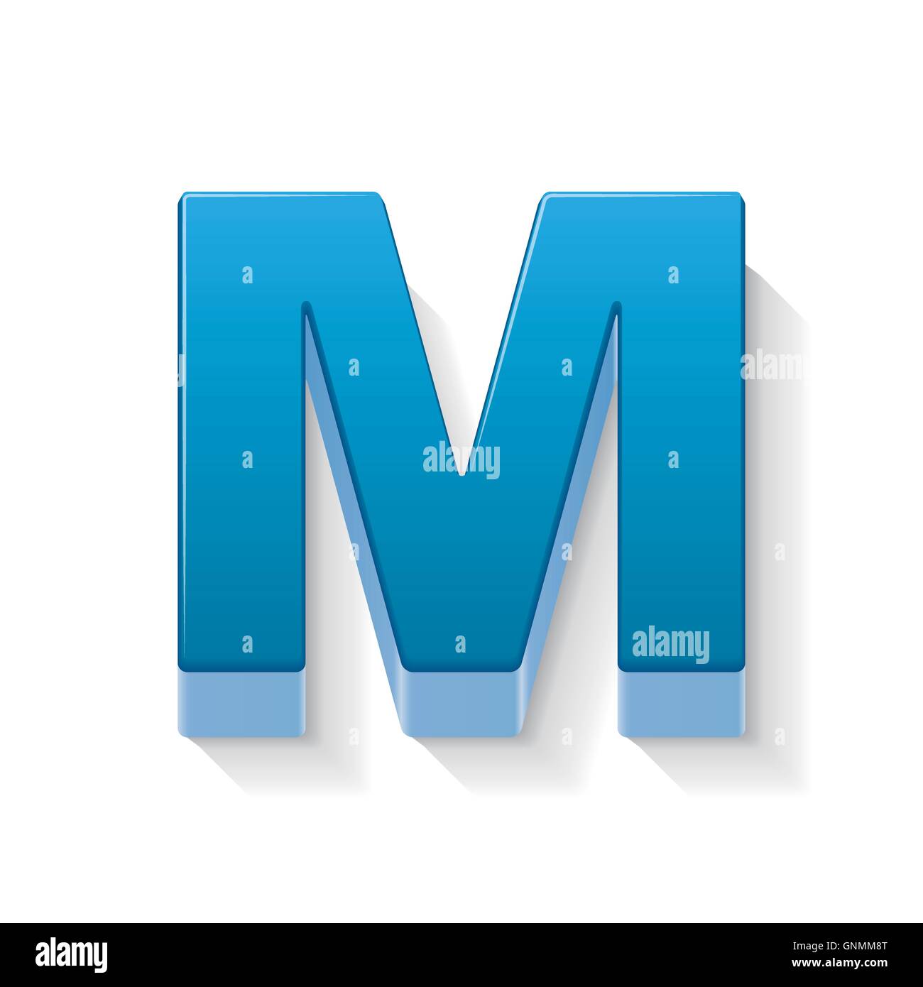 3D image blue letter M isolated on white background Stock Vector Image ...