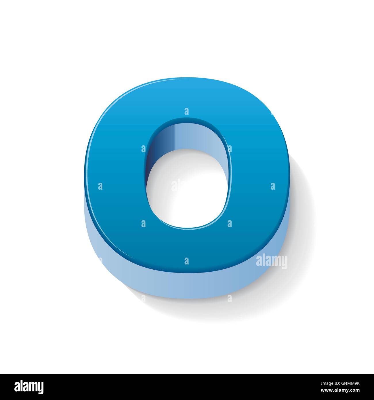 3D image blue letter O isolated on white background Stock Vector Image ...