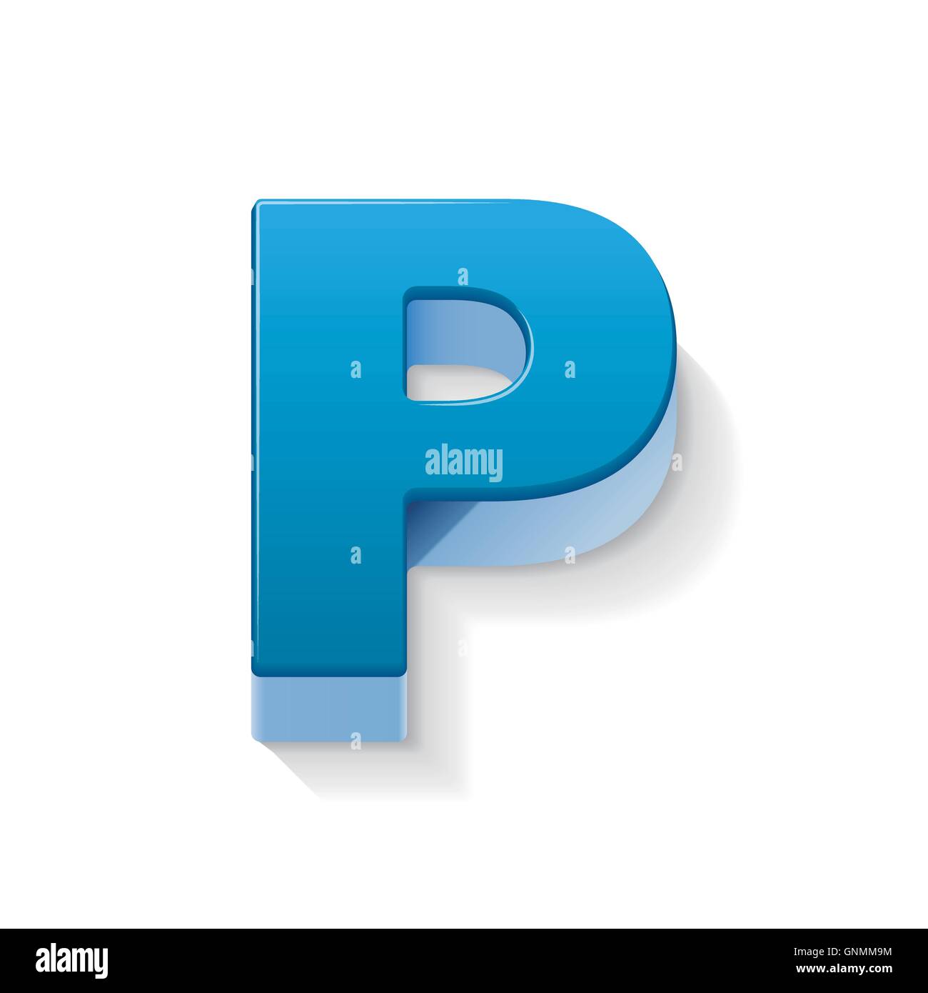 3D image blue letter P isolated on white background Stock Vector Image ...