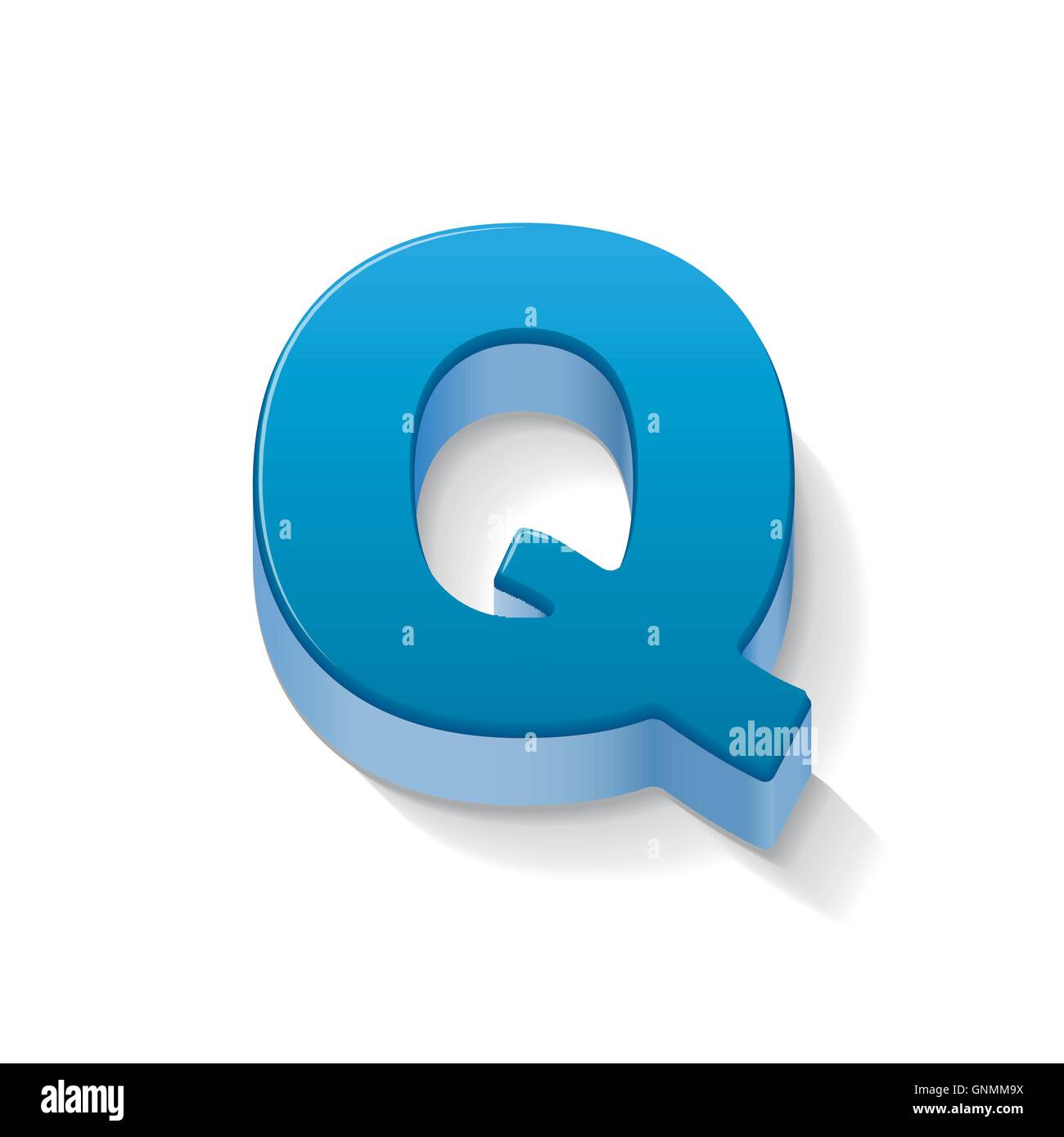 3D image blue letter Q isolated on white background Stock Vector Image ...