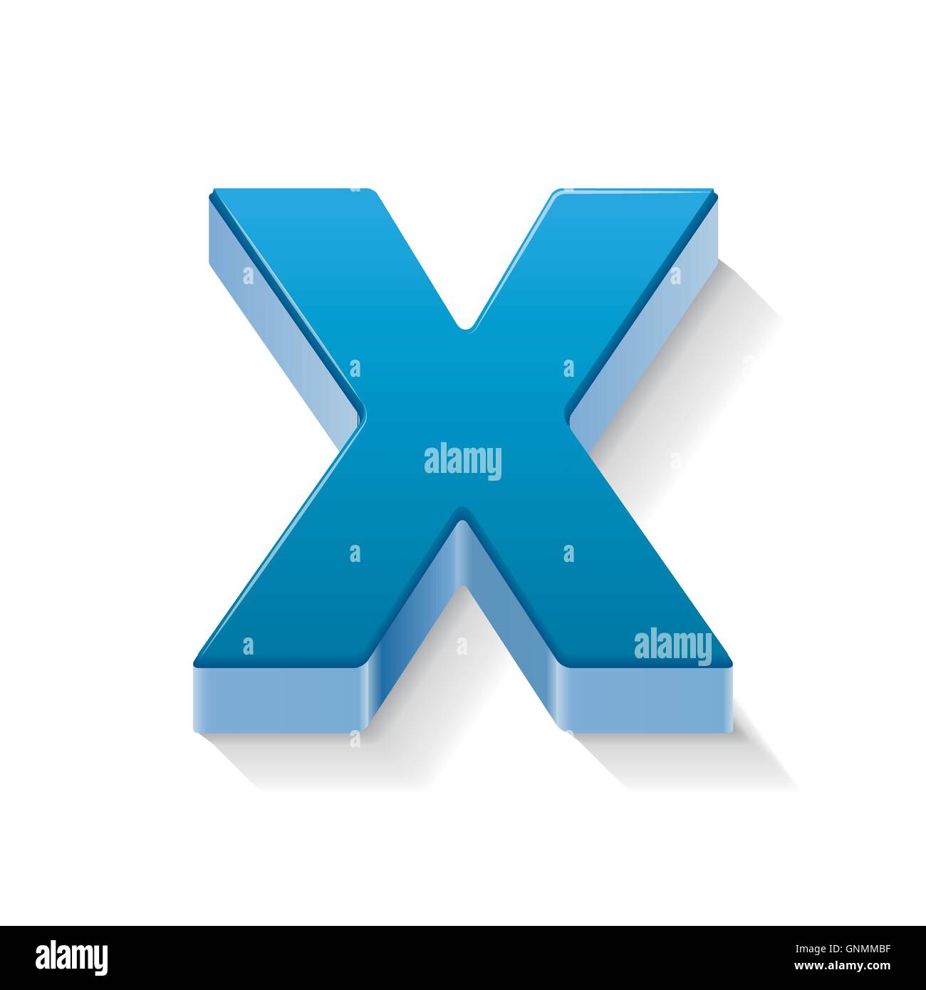 3D image blue letter X isolated on white background Stock Vector Image ...