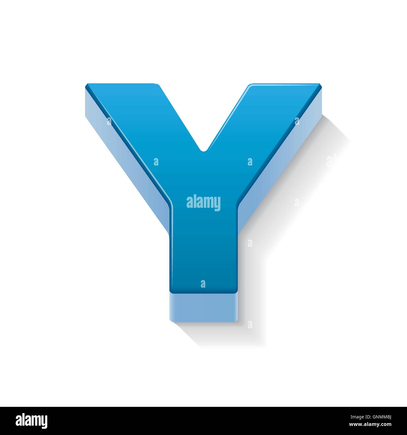 3D image blue letter Y isolated on white background Stock Vector Image ...