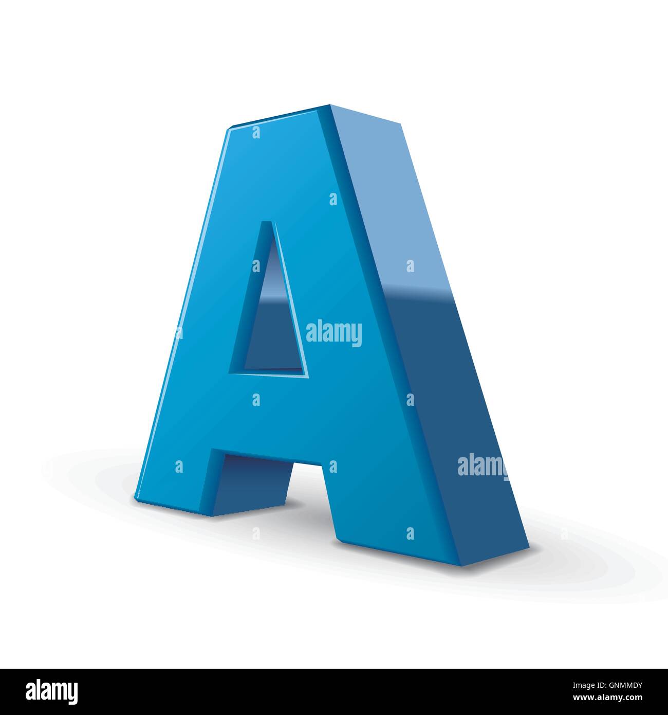 3D image blue letter A isolated on white background Stock Vector Image ...