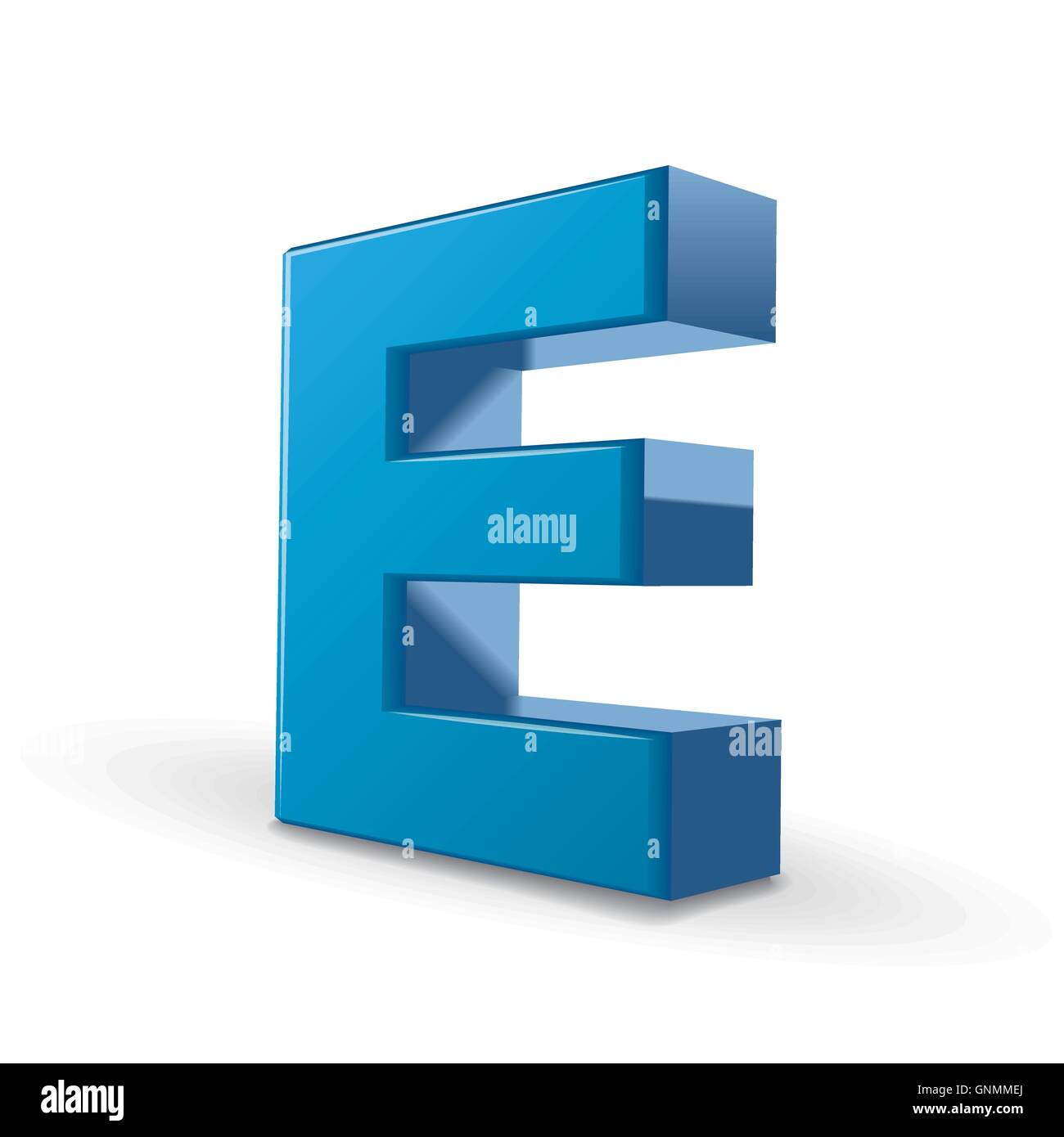 3D image blue letter E isolated on white background Stock Vector Image ...
