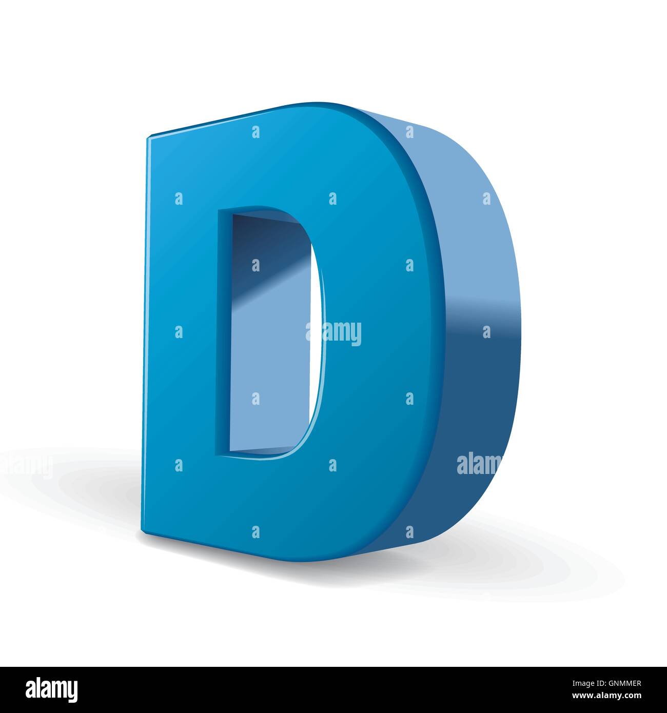 3D image blue letter D isolated on white background Stock Vector Image ...