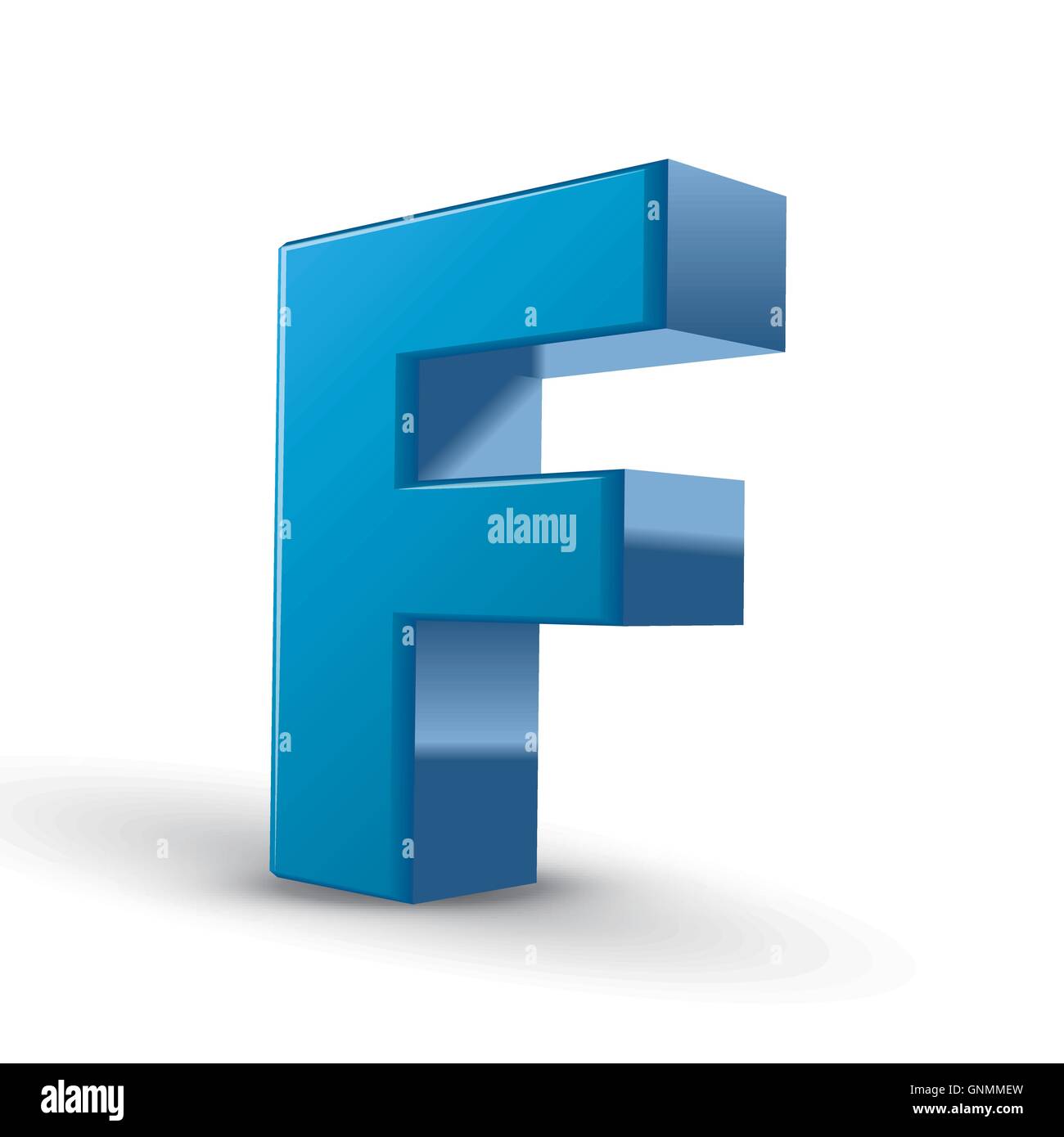 3D image blue letter F isolated on white background Stock Vector Image ...