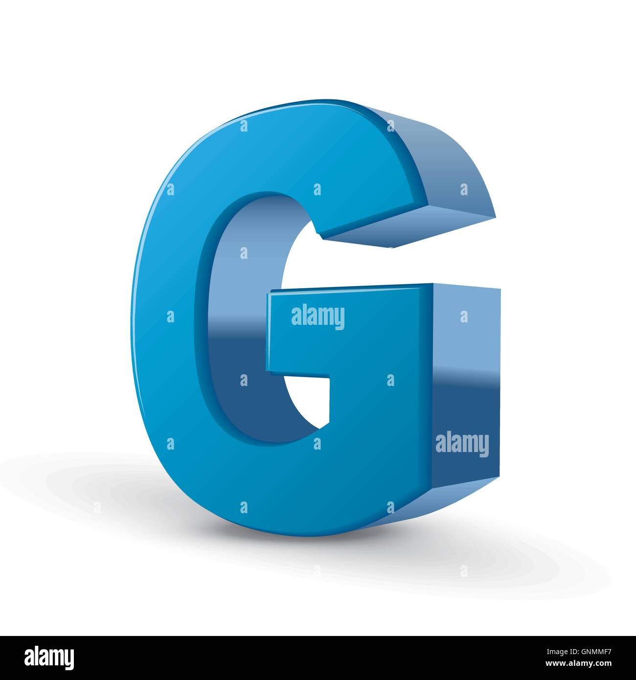 3D image blue letter G isolated on white background Stock Vector Image ...