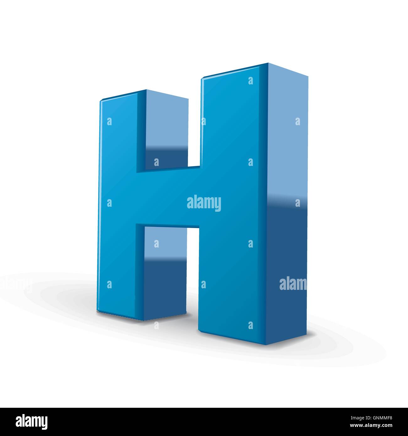 3D image blue letter H isolated on white background Stock Vector Image ...