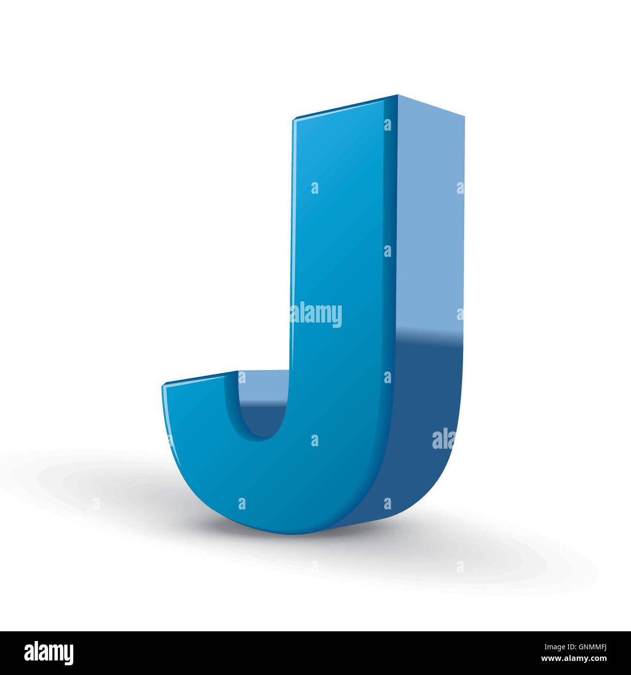 3D image blue letter J isolated on white background Stock Vector Image ...