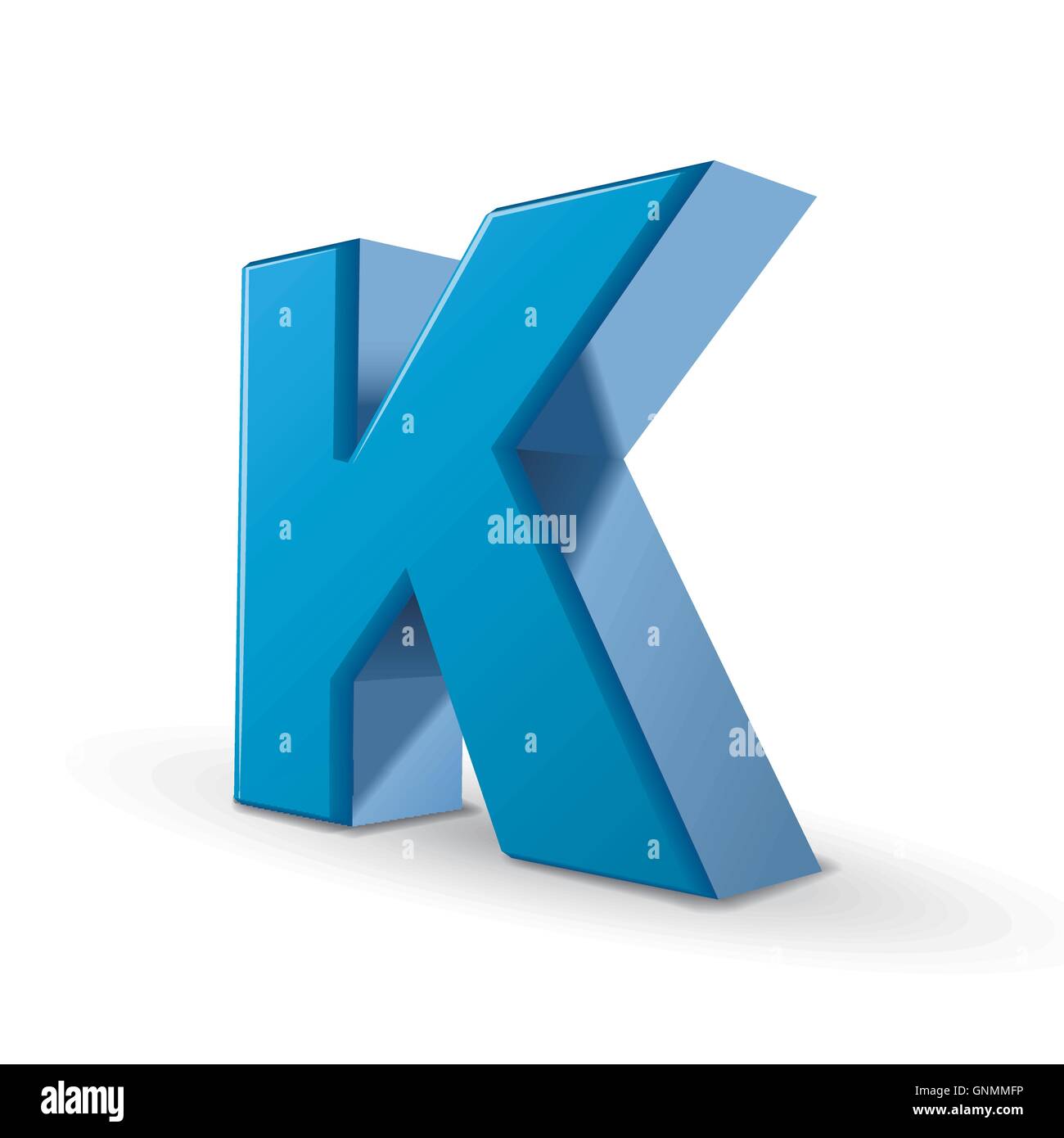 3D image blue letter K isolated on white background Stock Vector Image ...