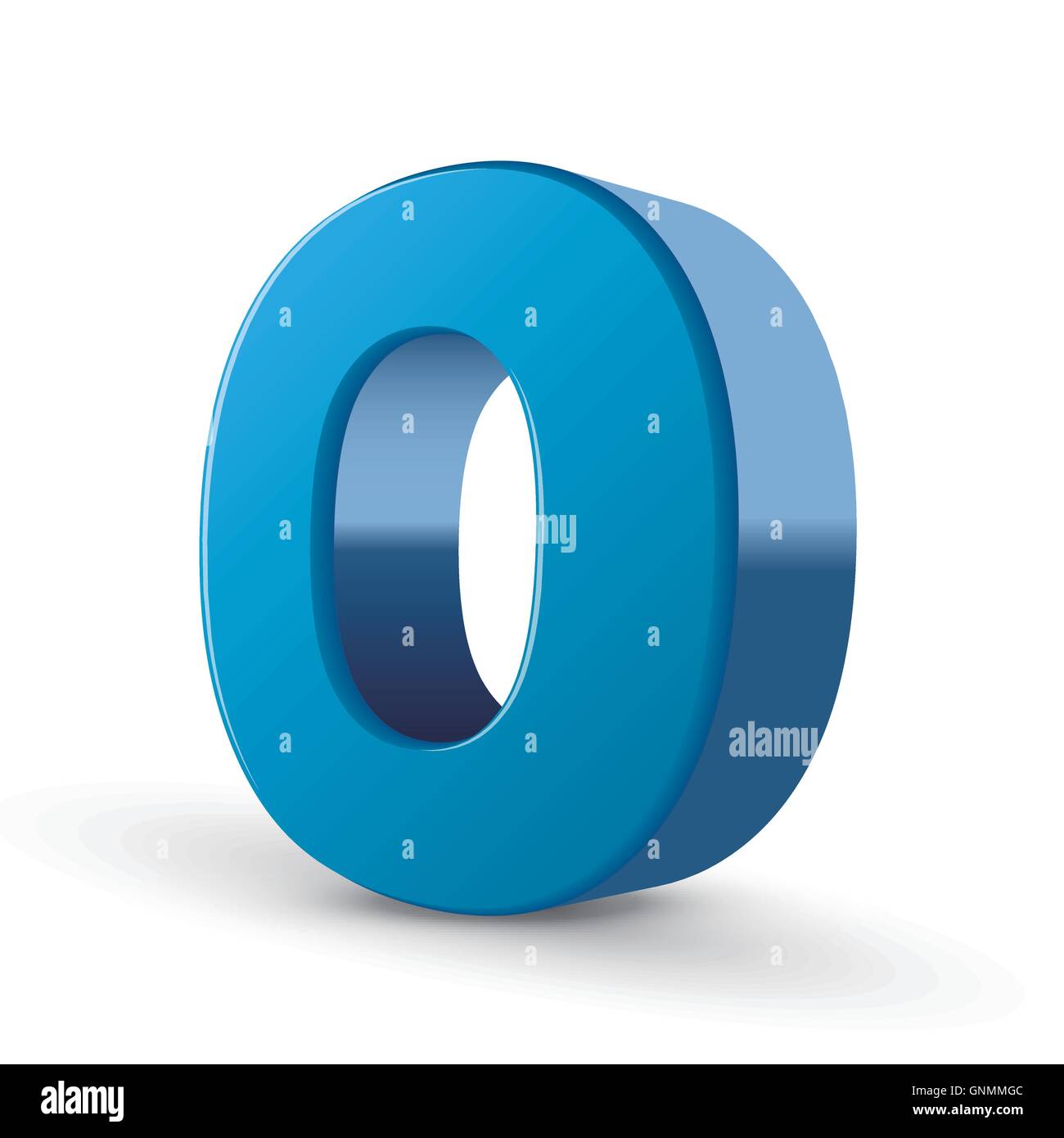 3D image blue letter O isolated on white background Stock Vector Image ...