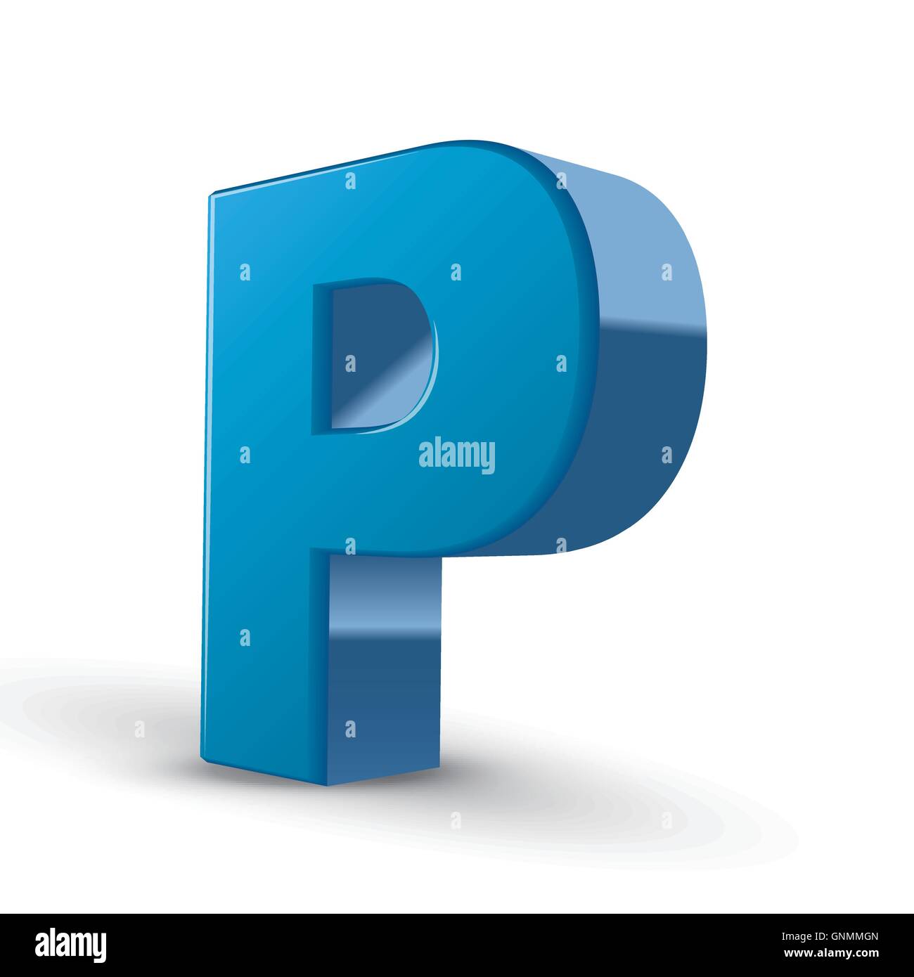 3D image blue letter P isolated on white background Stock Vector Image ...