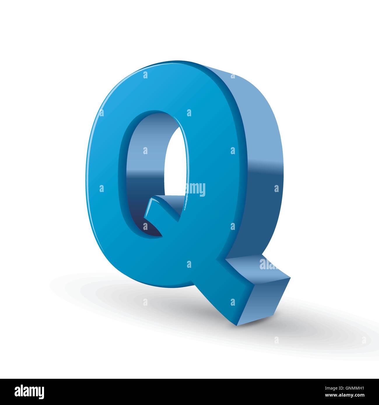 3D image blue letter Q isolated on white background Stock Vector Image ...