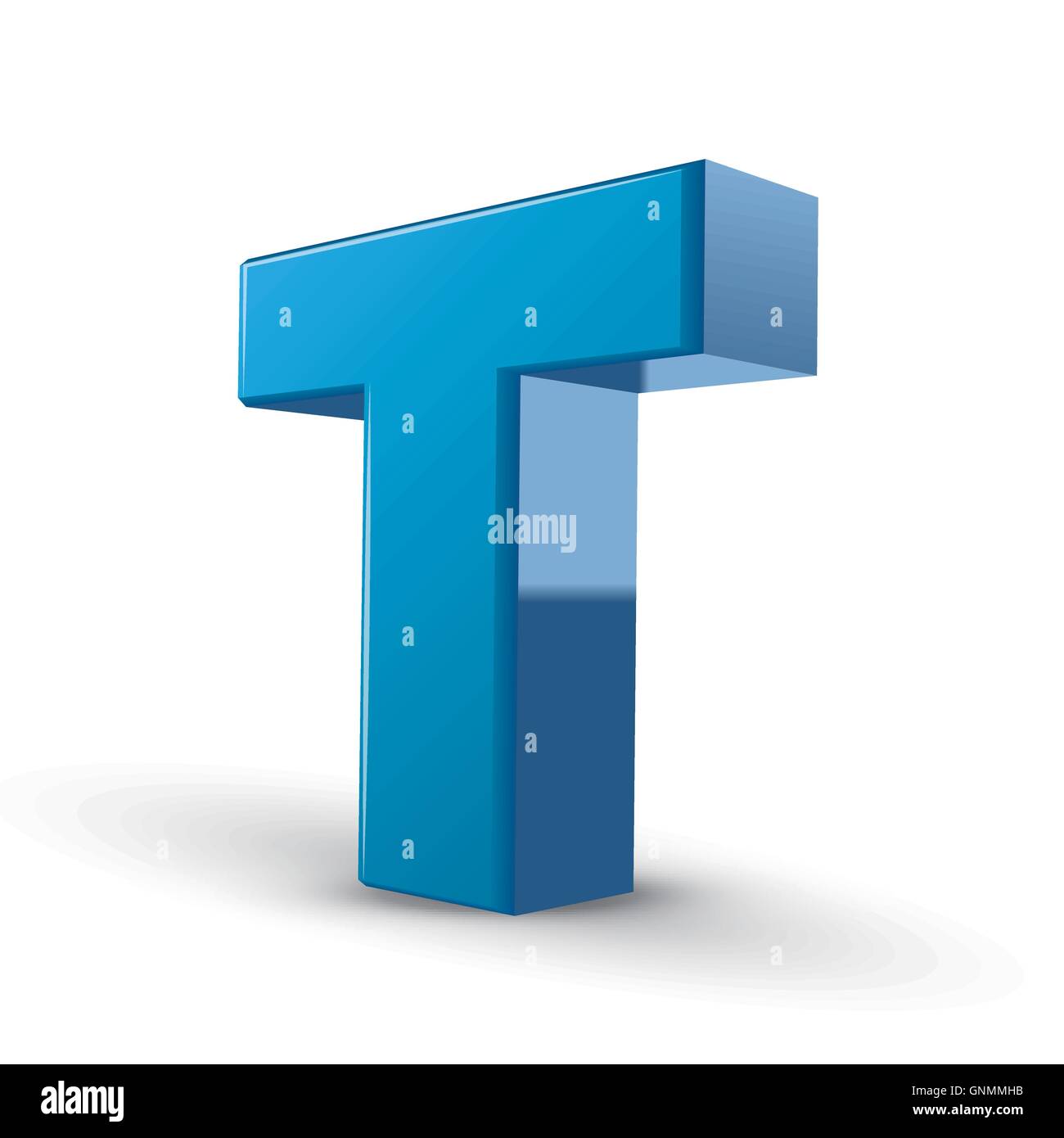 3D image blue letter T isolated on white background Stock Vector Image ...