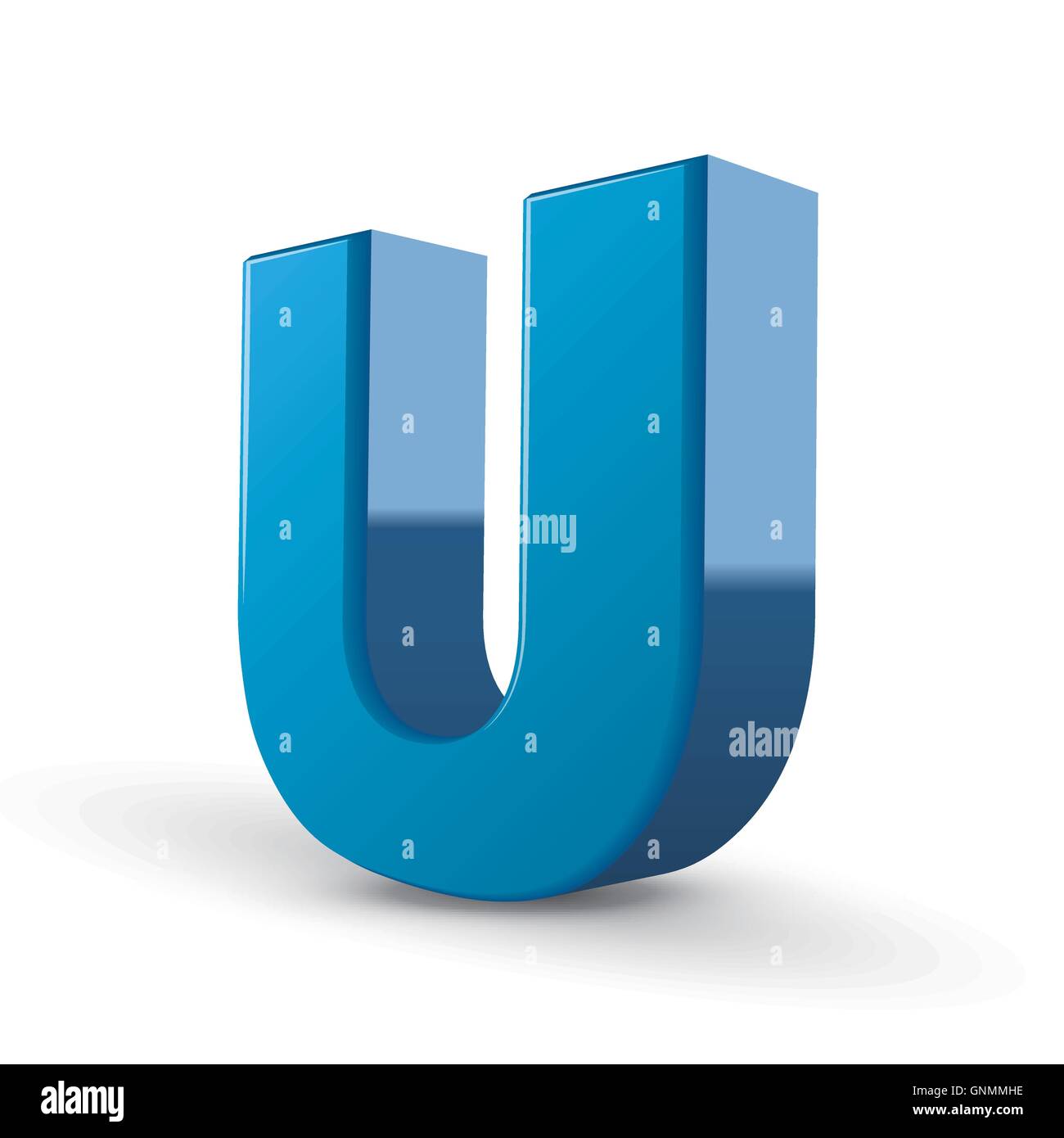 3D image blue letter U isolated on white background Stock Vector Image & Art - Alamy