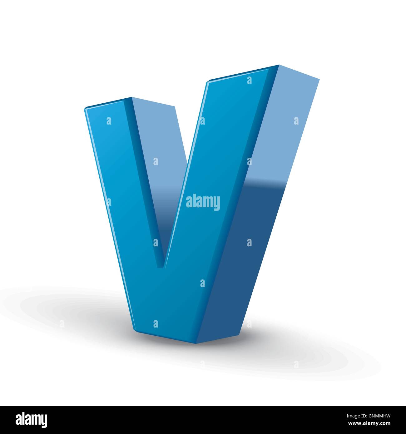 3D image blue letter V isolated on white background Stock Vector Image ...