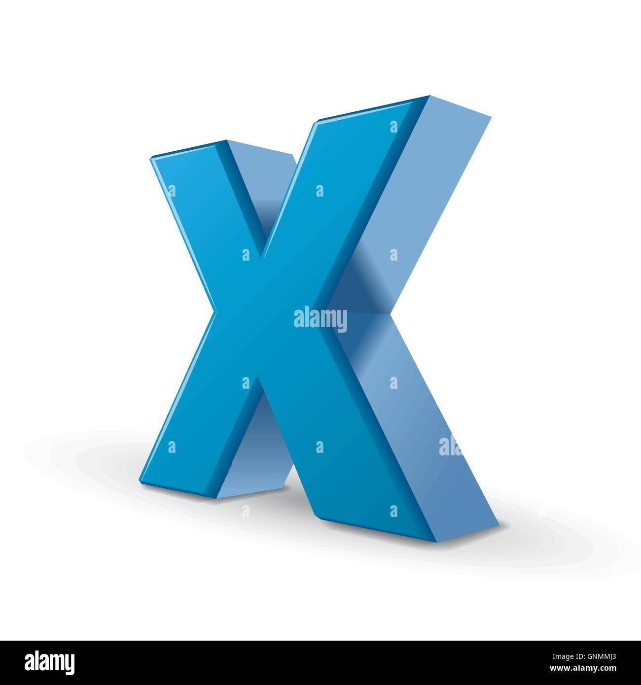 3D image blue letter X isolated on white background Stock Vector Image ...