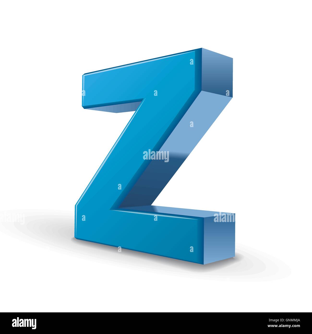 3D image blue letter Z isolated on white background Stock Vector Image ...