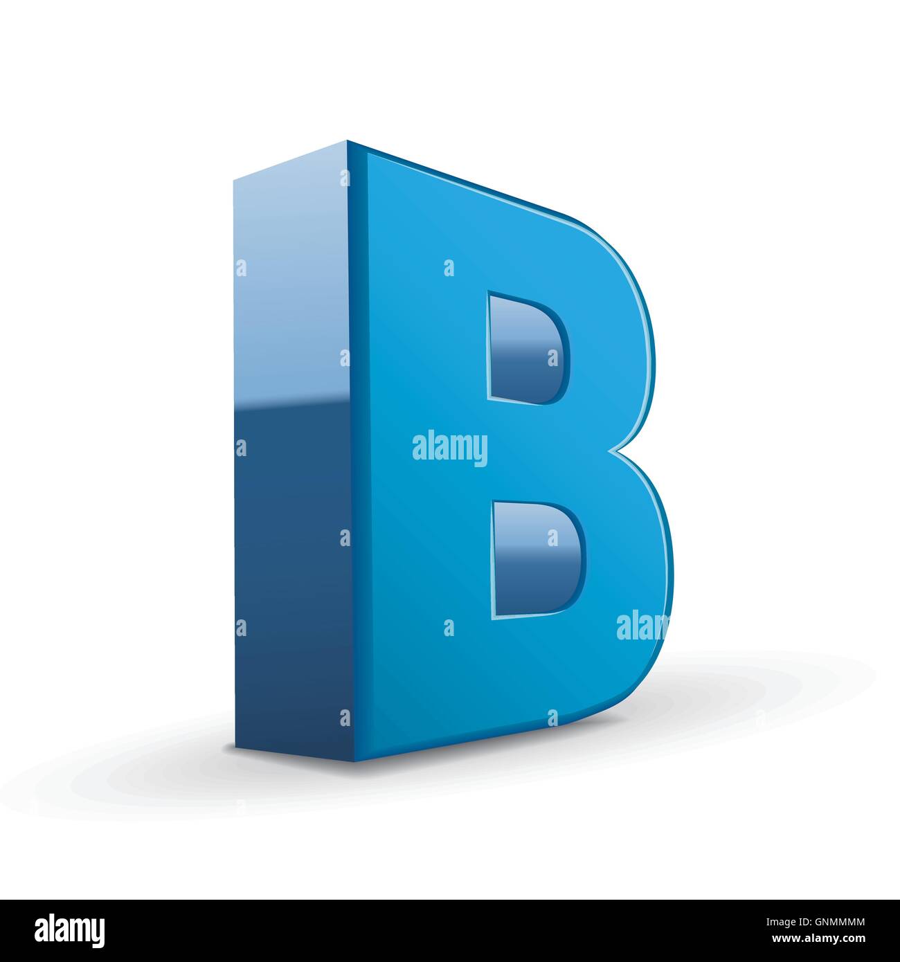3D image blue letter B isolated on white background Stock Vector Image ...