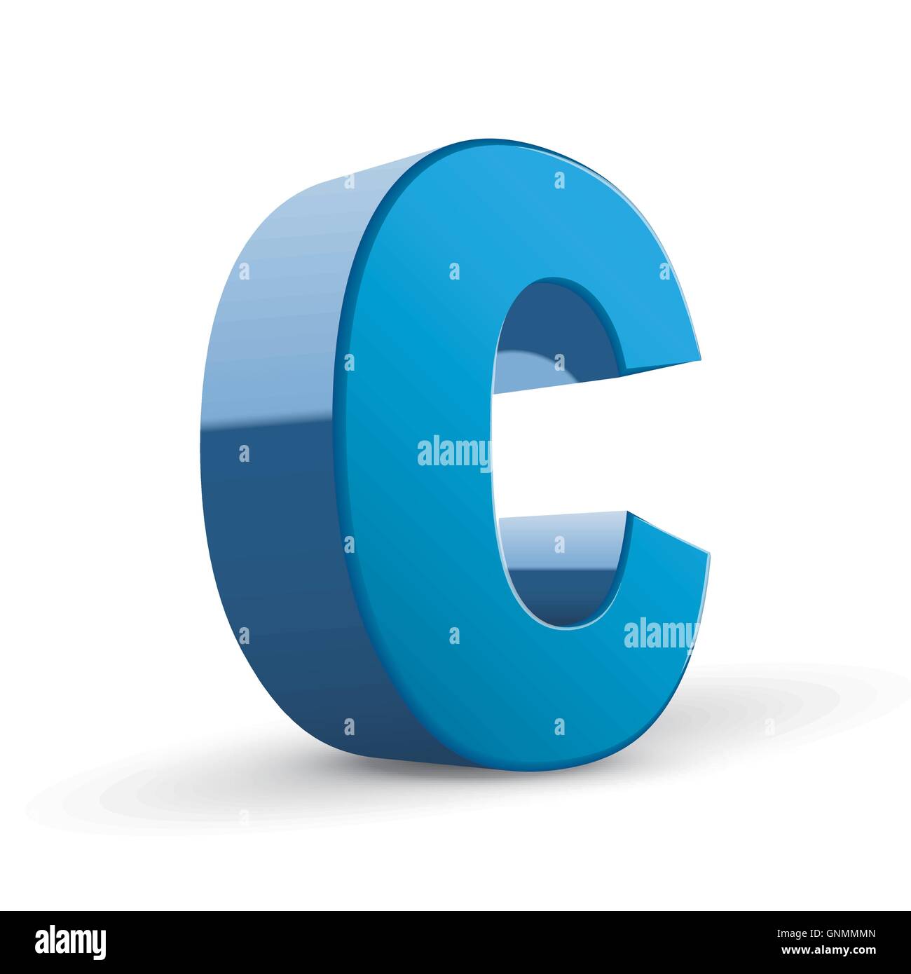 3D image blue letter C isolated on white background Stock Vector Image ...