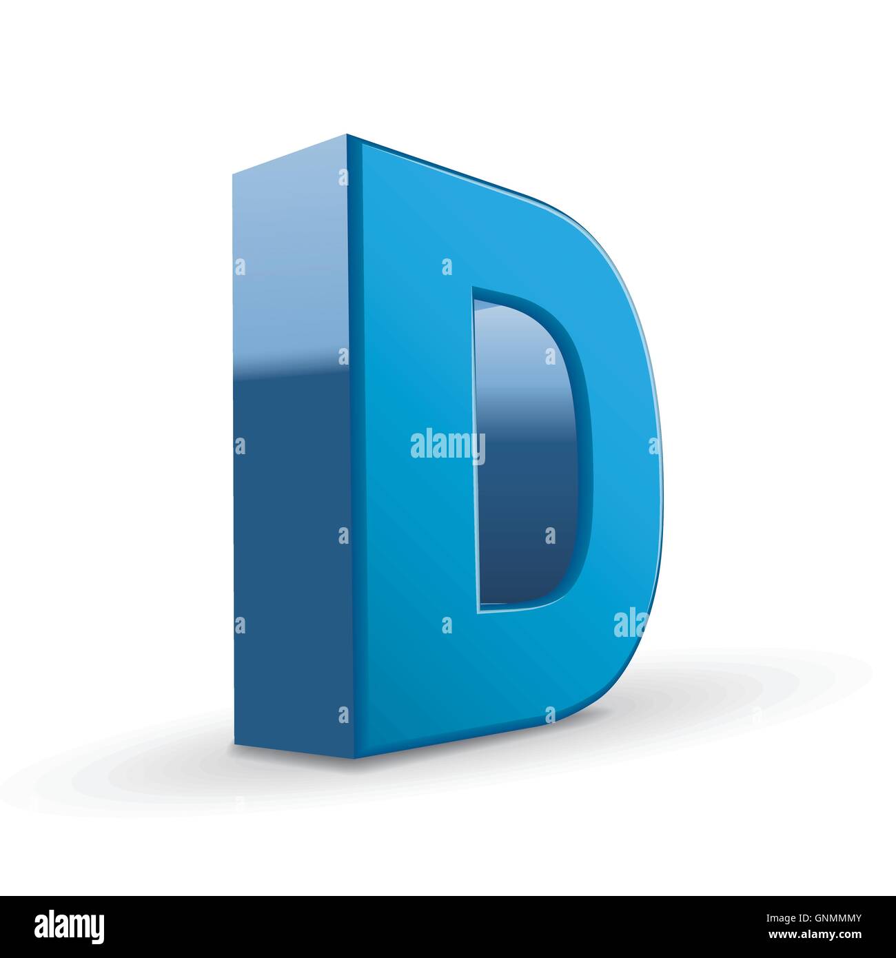 3D image blue letter D isolated on white background Stock Vector Image ...