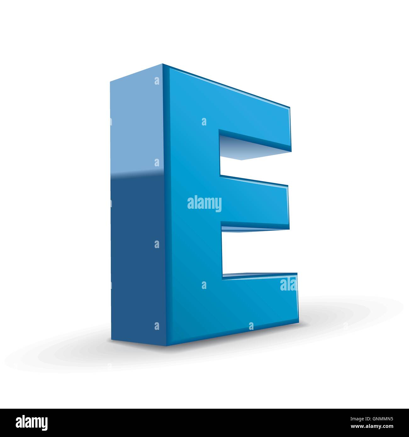 3D image blue letter E isolated on white background Stock Vector Image ...