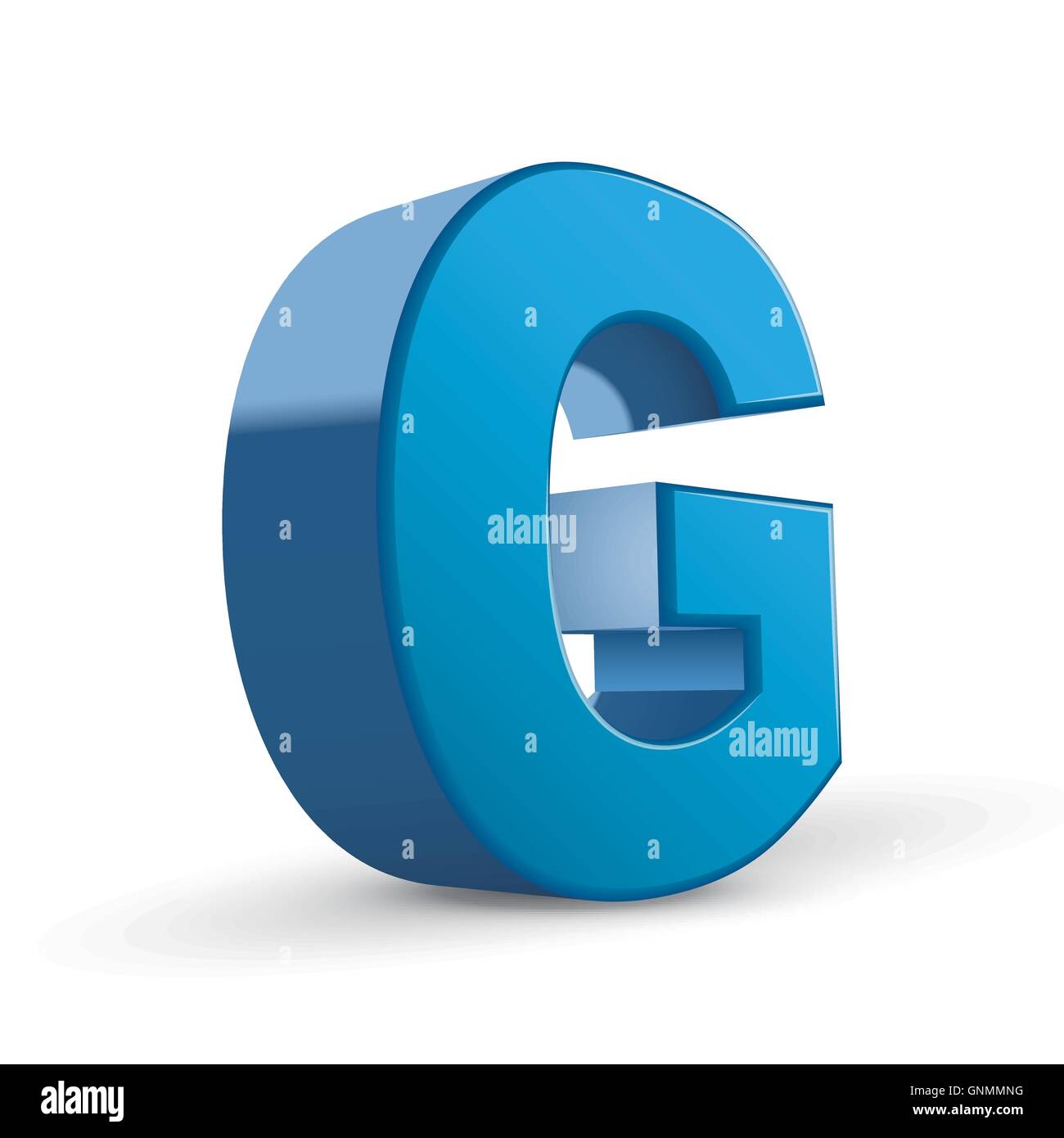 3D image blue letter G isolated on white background Stock Vector Image ...