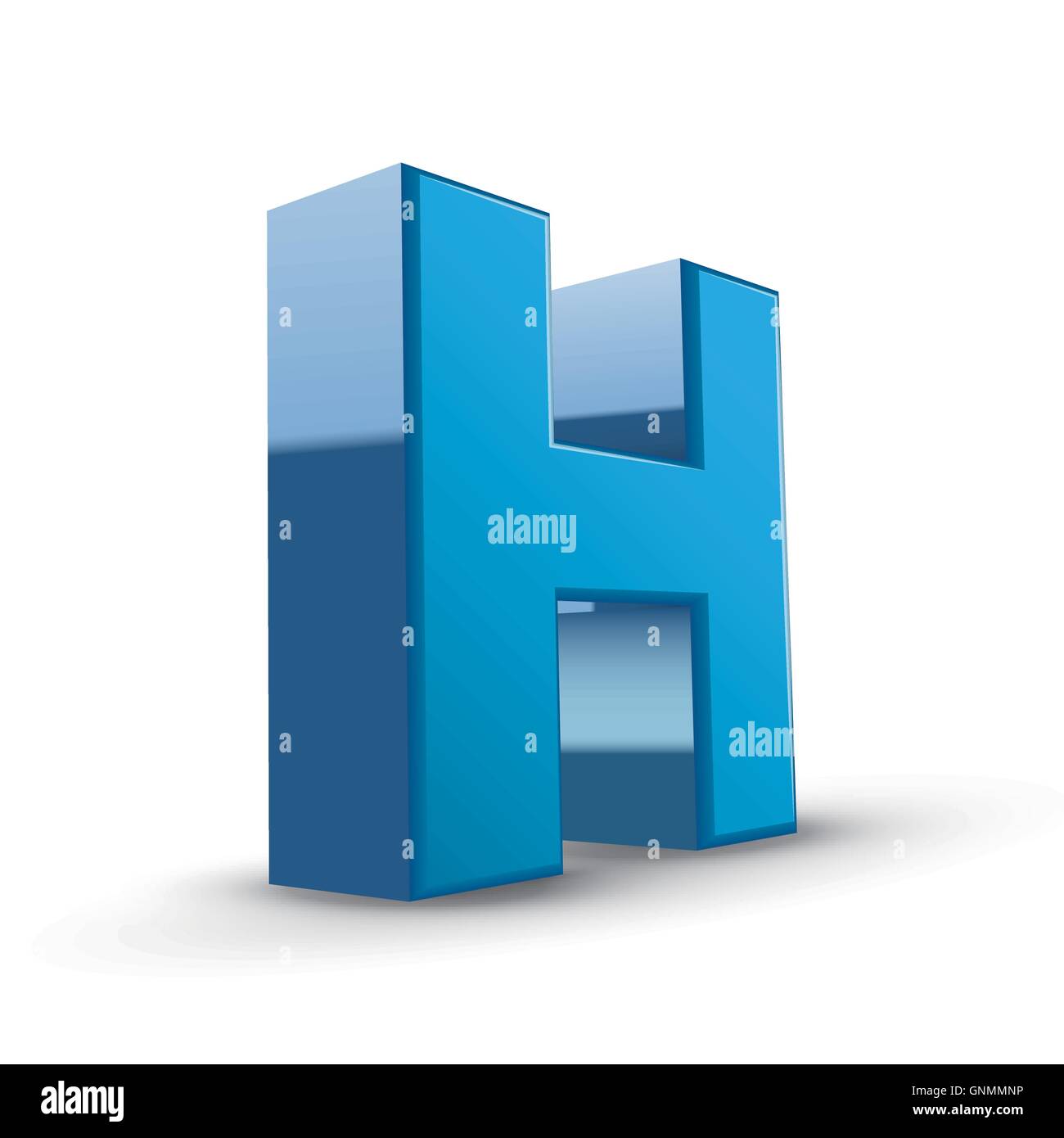 3D image blue letter H isolated on white background Stock Vector Image ...