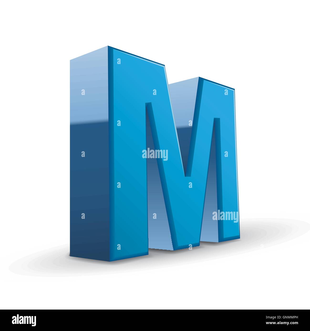 3D image blue letter M isolated on white background Stock Vector Image ...