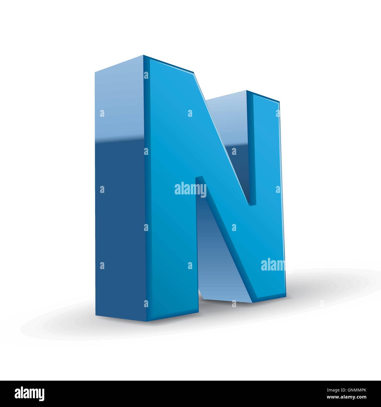 3D image blue letter N isolated on white background Stock Vector Image ...